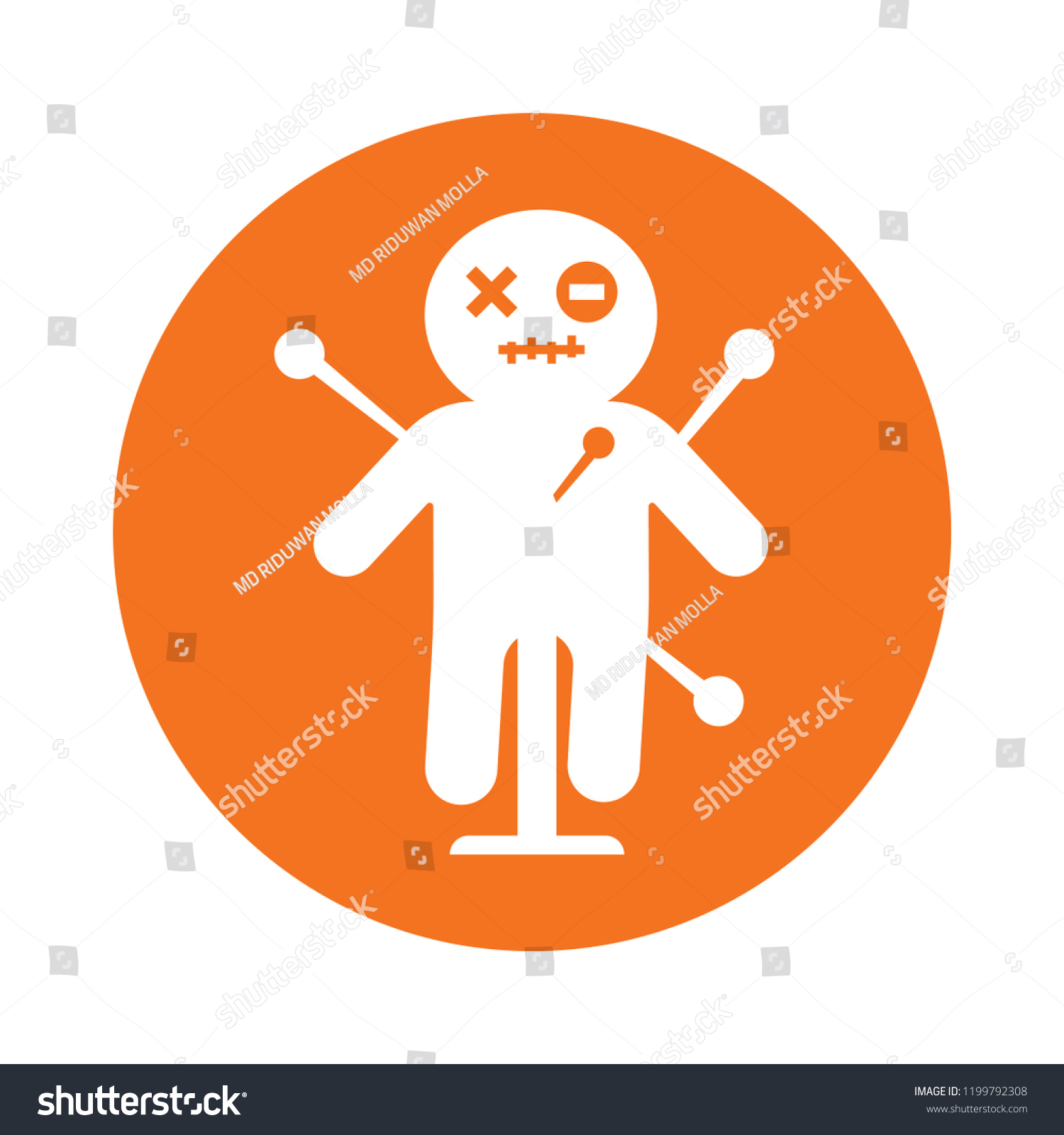 Voodoo Doll Icon Halloween Flat Icon Stock Vector (Royalty Free ...