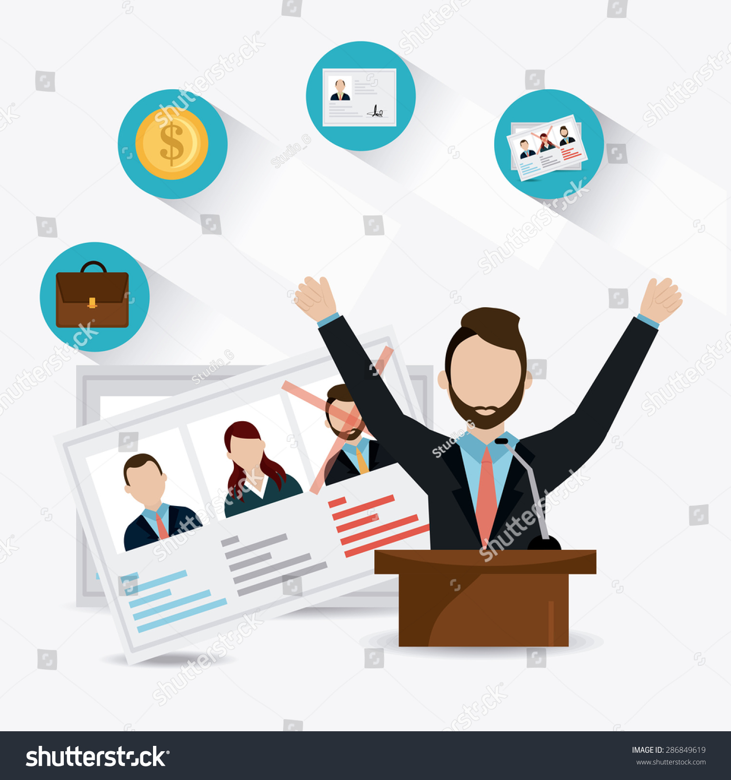 Vote Design Over White Background Vector Stock Vector (Royalty Free ...