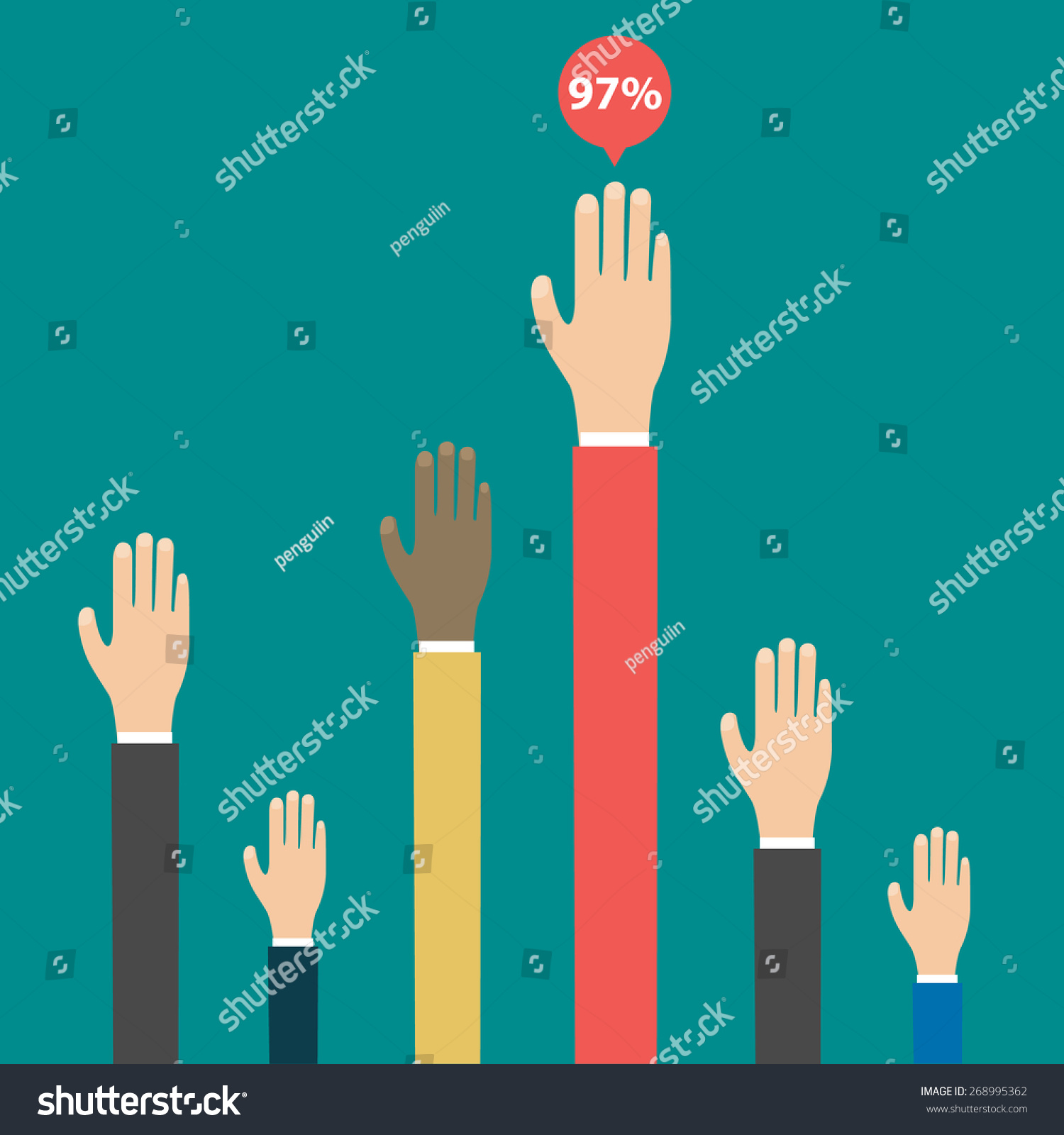 Voting Elections Results Hands Raised Infographics Stock Vector ...