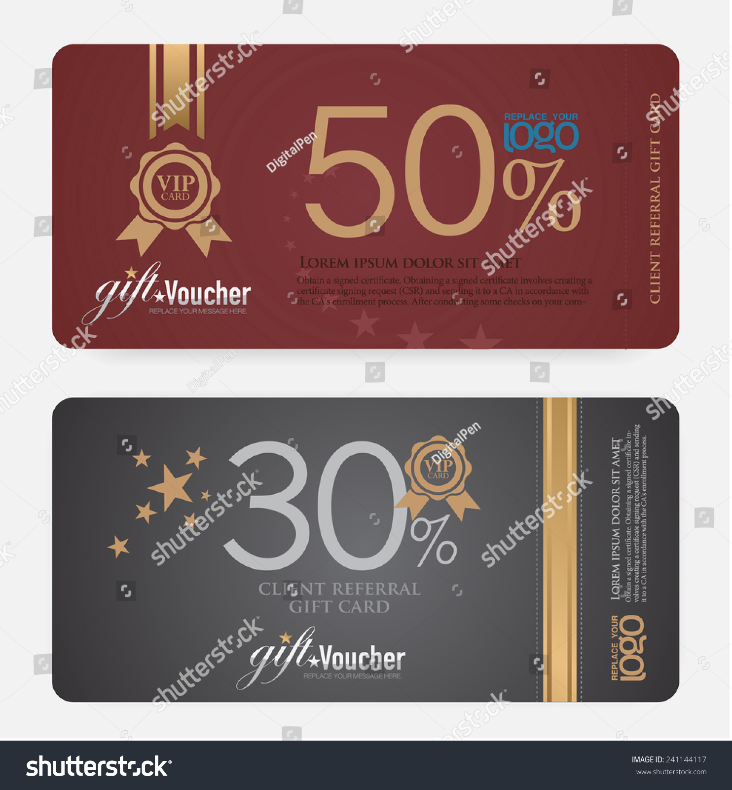 Voucher Template Modern Vintage Pattern Vector Stock Vector (Royalty ...