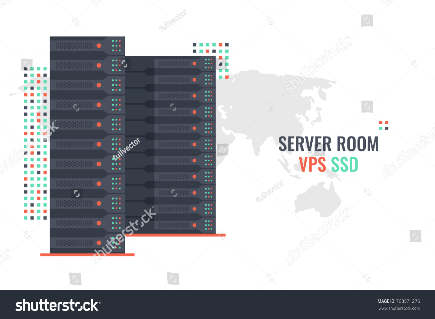 Vps Ssd Server Room Rack World Stock Vector (Royalty Free) 768571276