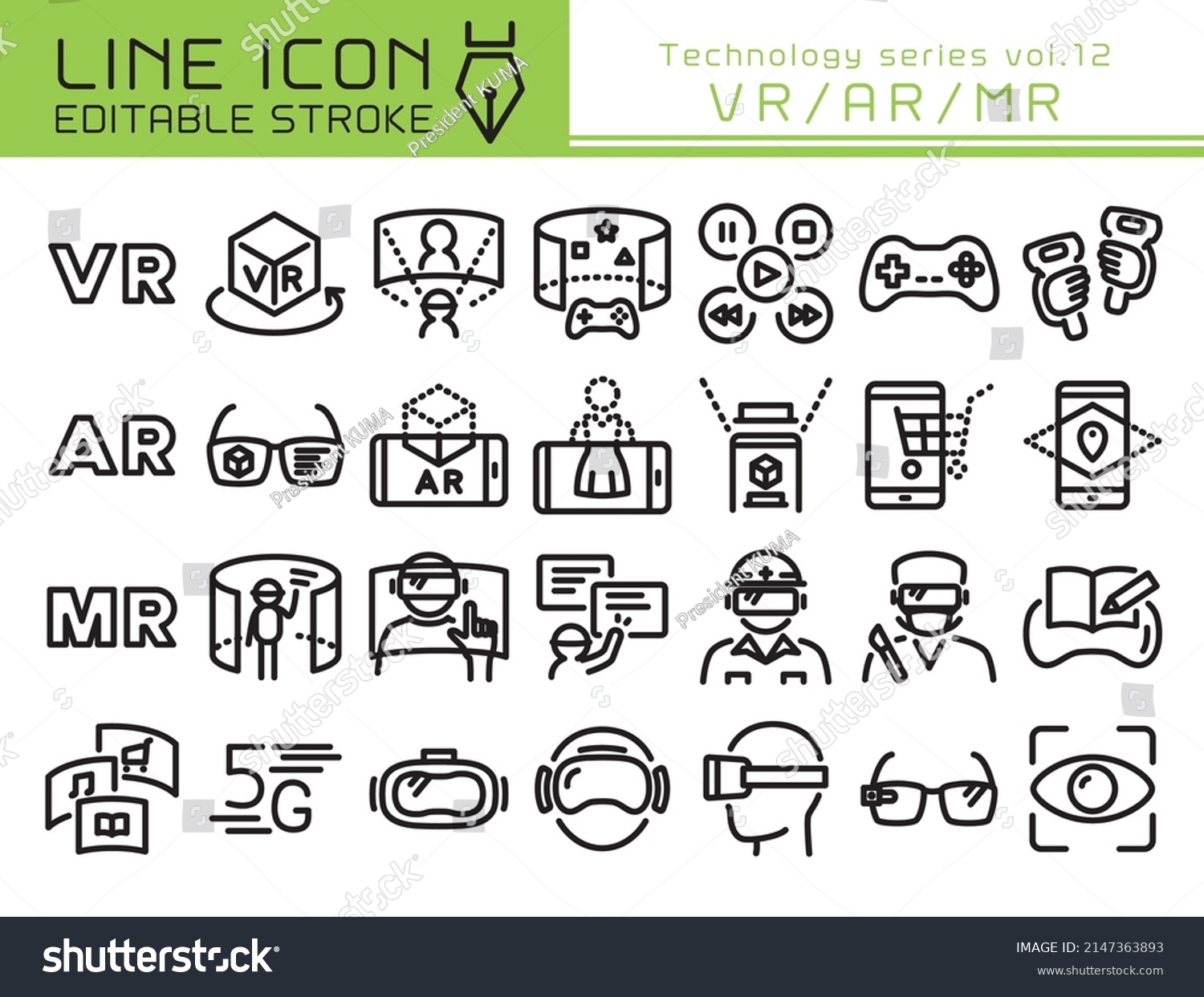 Vr Ar Mr Vector Icon Set Stock Vector (Royalty Free) 2147363893 ...