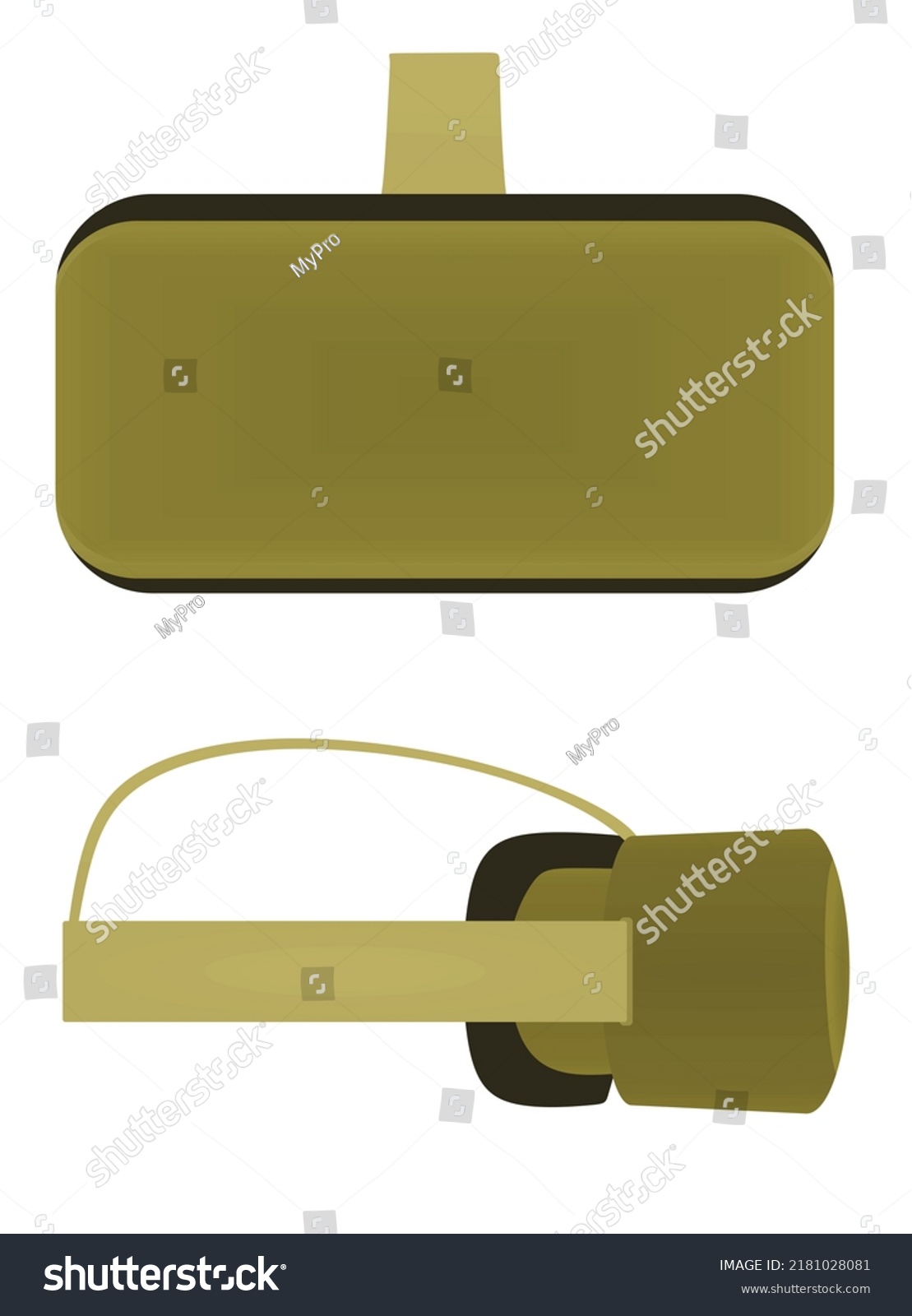 Vr Glasses Front Side View Vector Stock Vector (Royalty Free ...