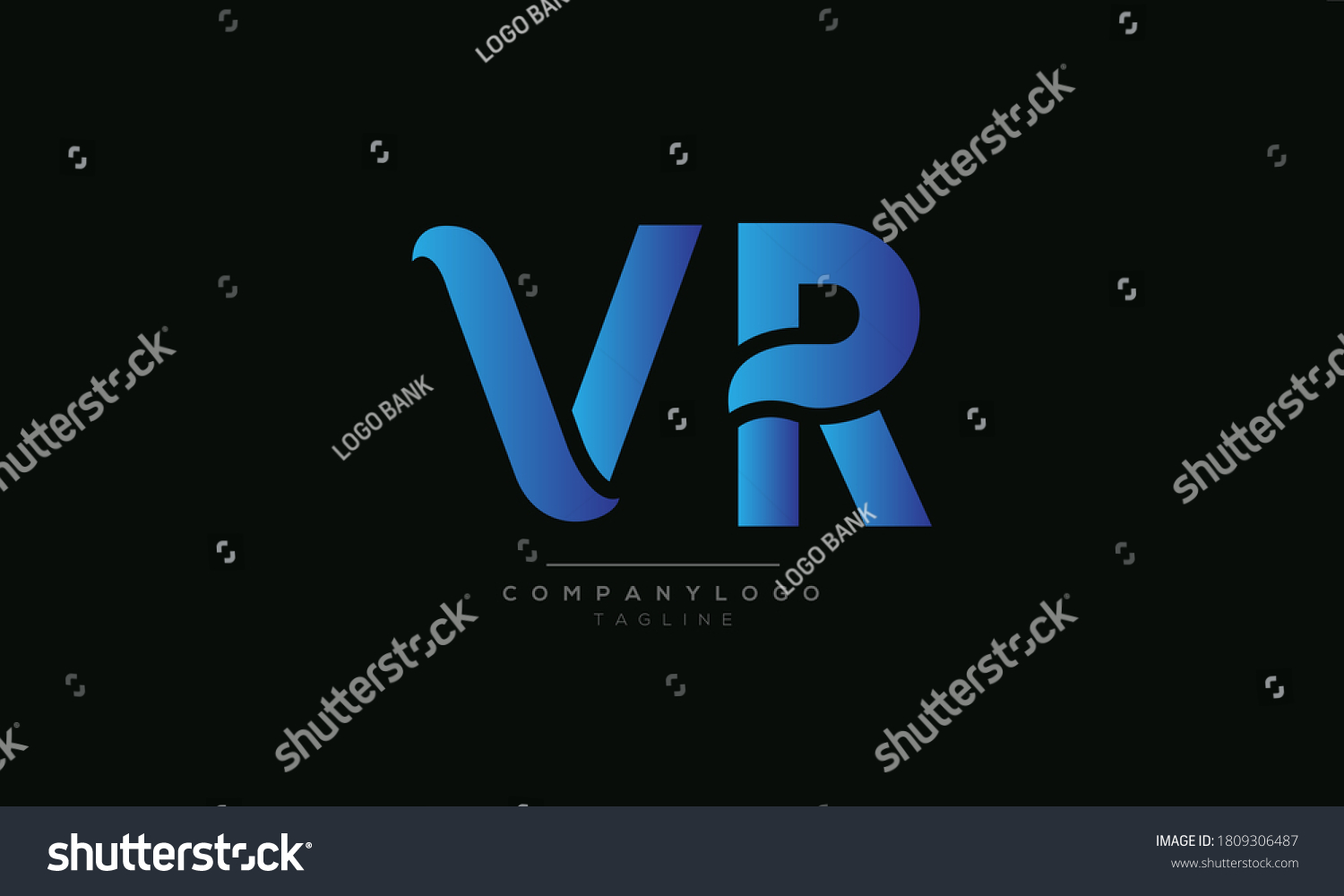 Vr Initials Monogram Letter Text Alphabet Stock Vector (Royalty Free ...