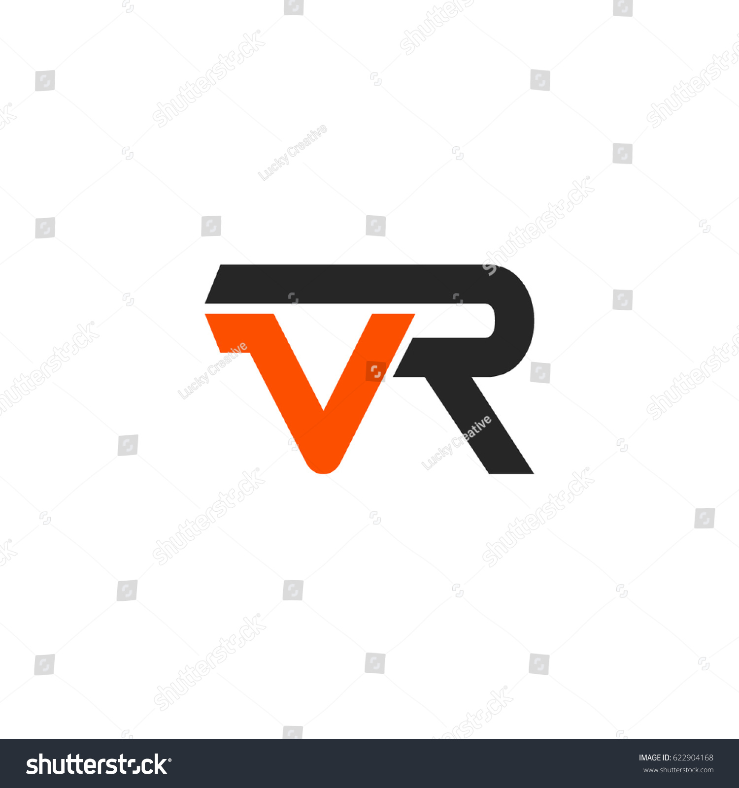 Vr Logo Initial Designs Template Stok Vektör (Telifsiz) 622904168 ...