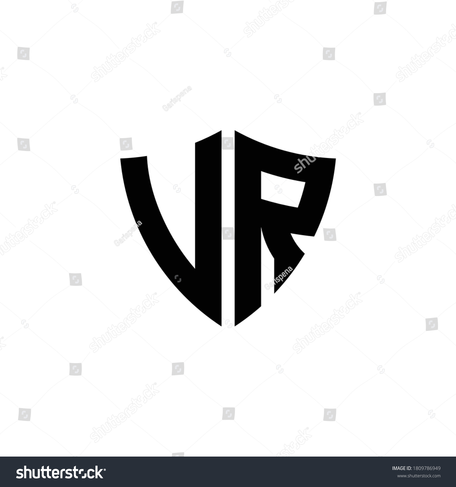 Vr Monogram Logo Shield Shape Design: เวกเตอร์สต็อก (ปลอดค่าลิขสิทธิ์ ...