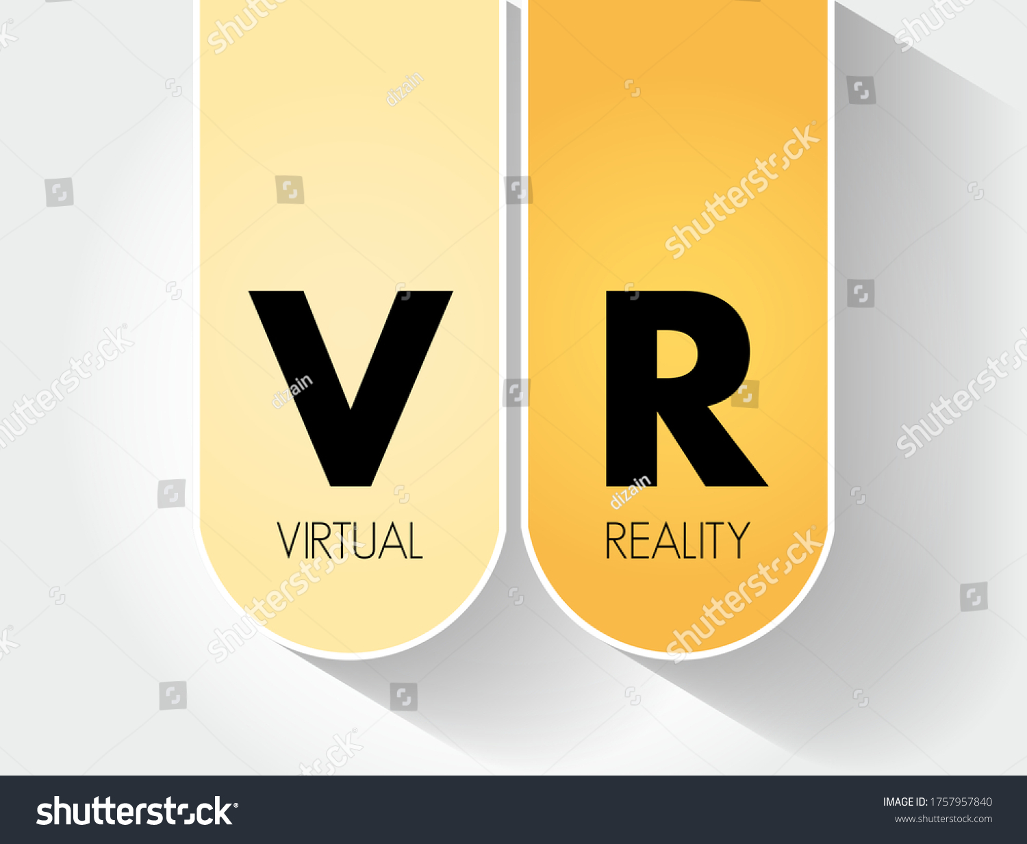 Vr Virtual Reality Acronym Technology Concept Stock Vector (Royalty ...