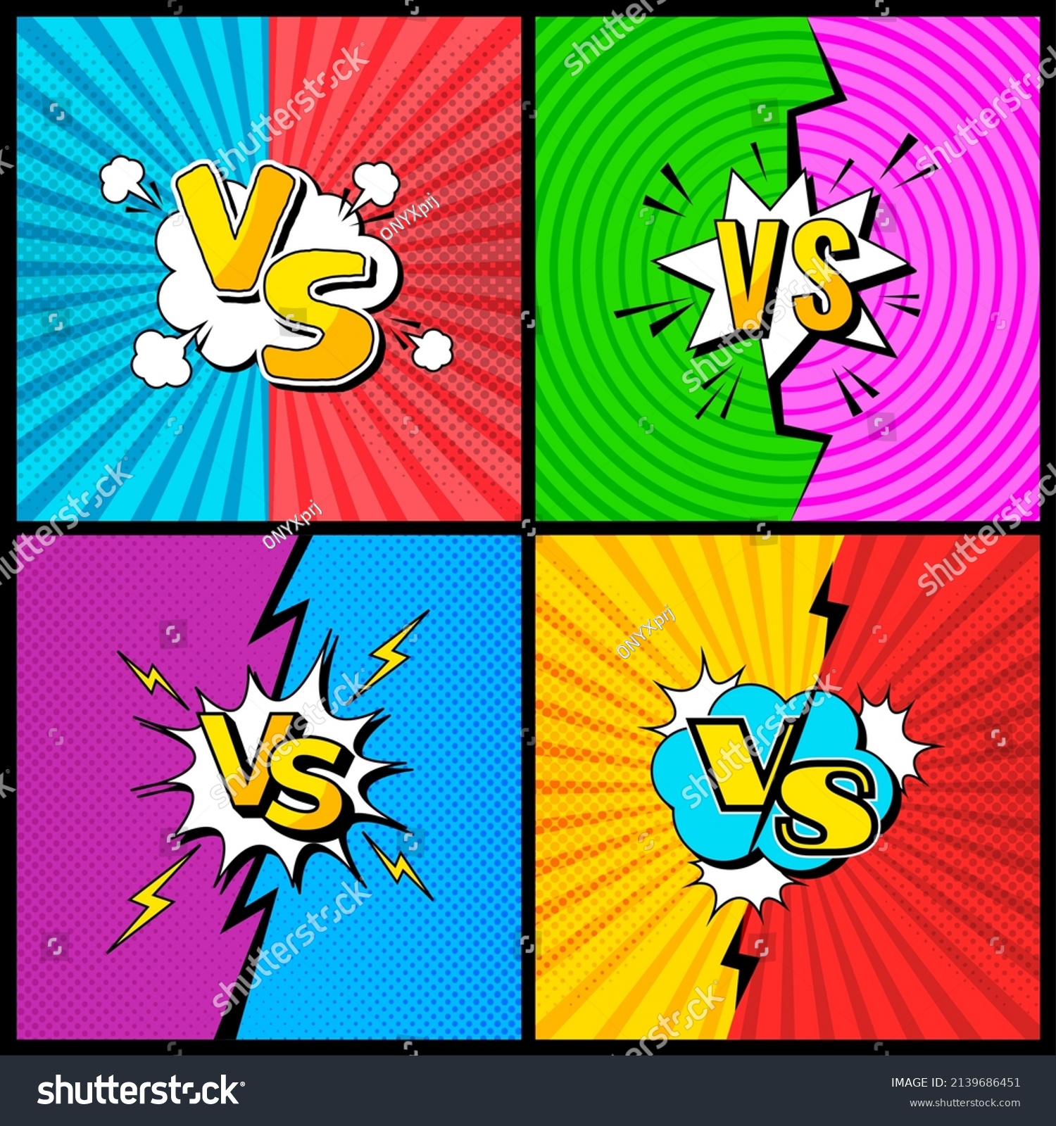 Vs Duel Background Fighting Comic Template Stock Vector (Royalty Free ...