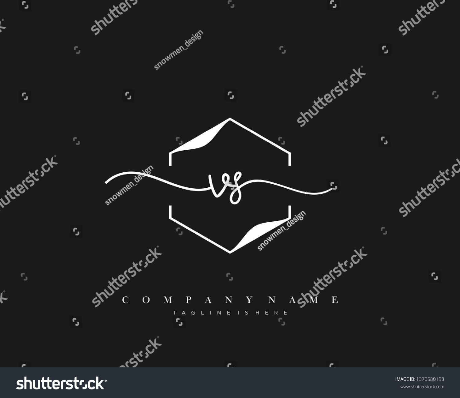 Vs Initial Handwriting Logo Template Vector Stock Vector (Royalty Free ...