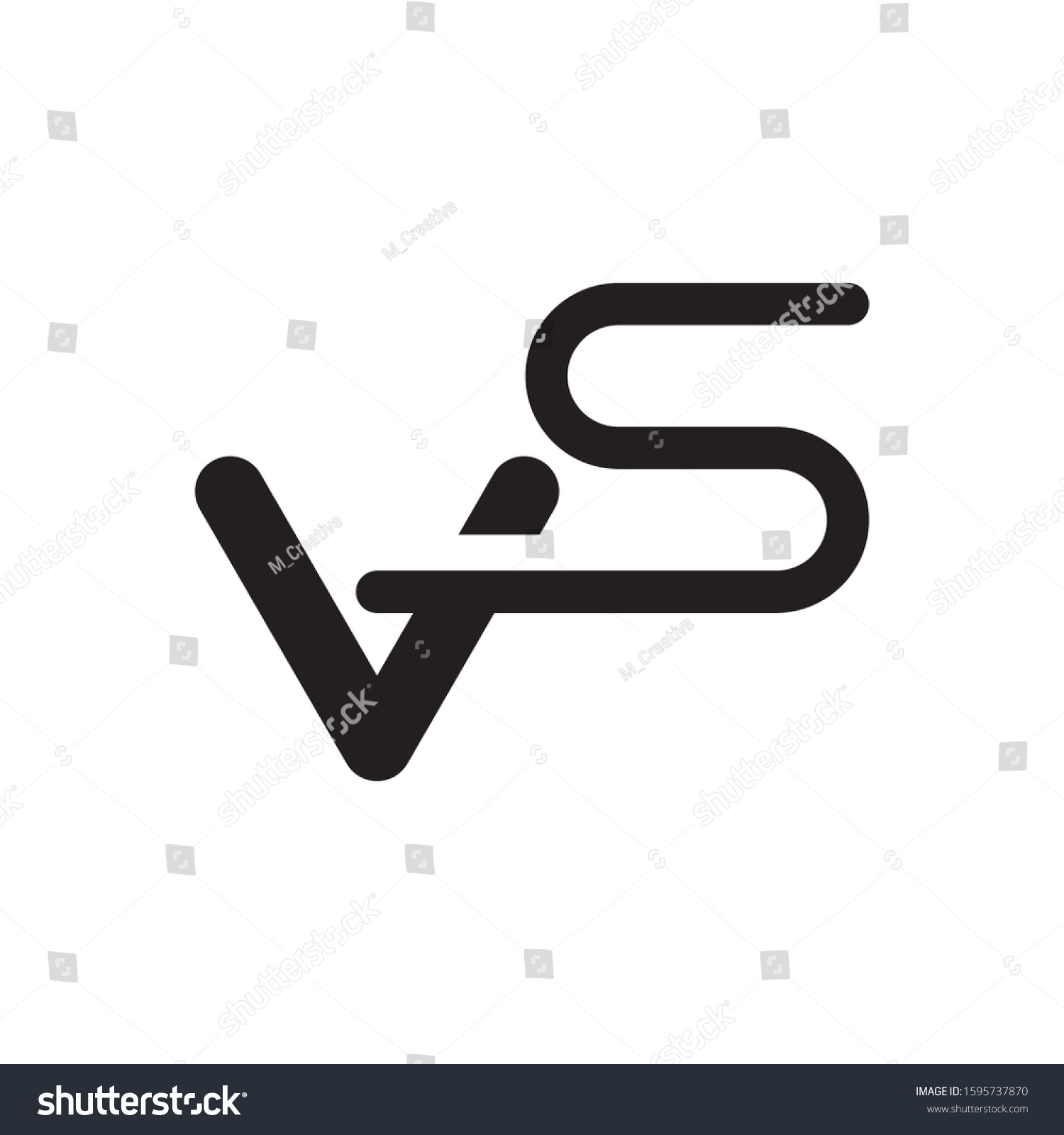Vs Initial Letter Logo Template Vector Stock Vector (Royalty Free ...