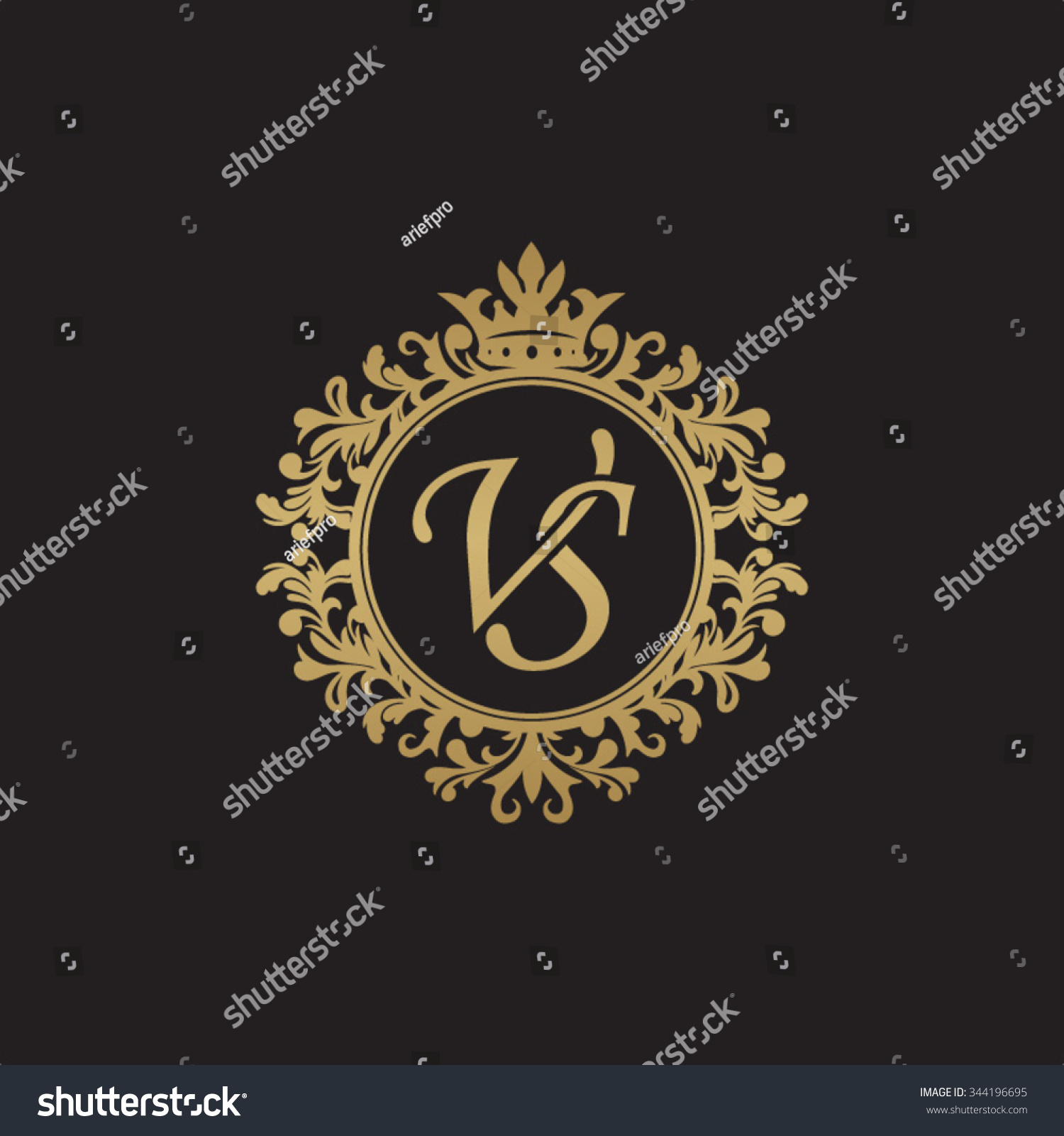 Vs Initial Luxury Ornament Monogram Logo: เวกเตอร์สต็อก (ปลอดค่า ...