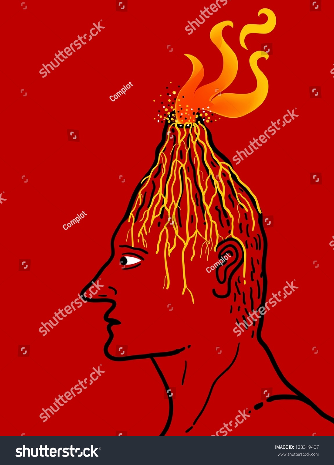 Vulcan Head Man Stock Vector (Royalty Free) 128319407