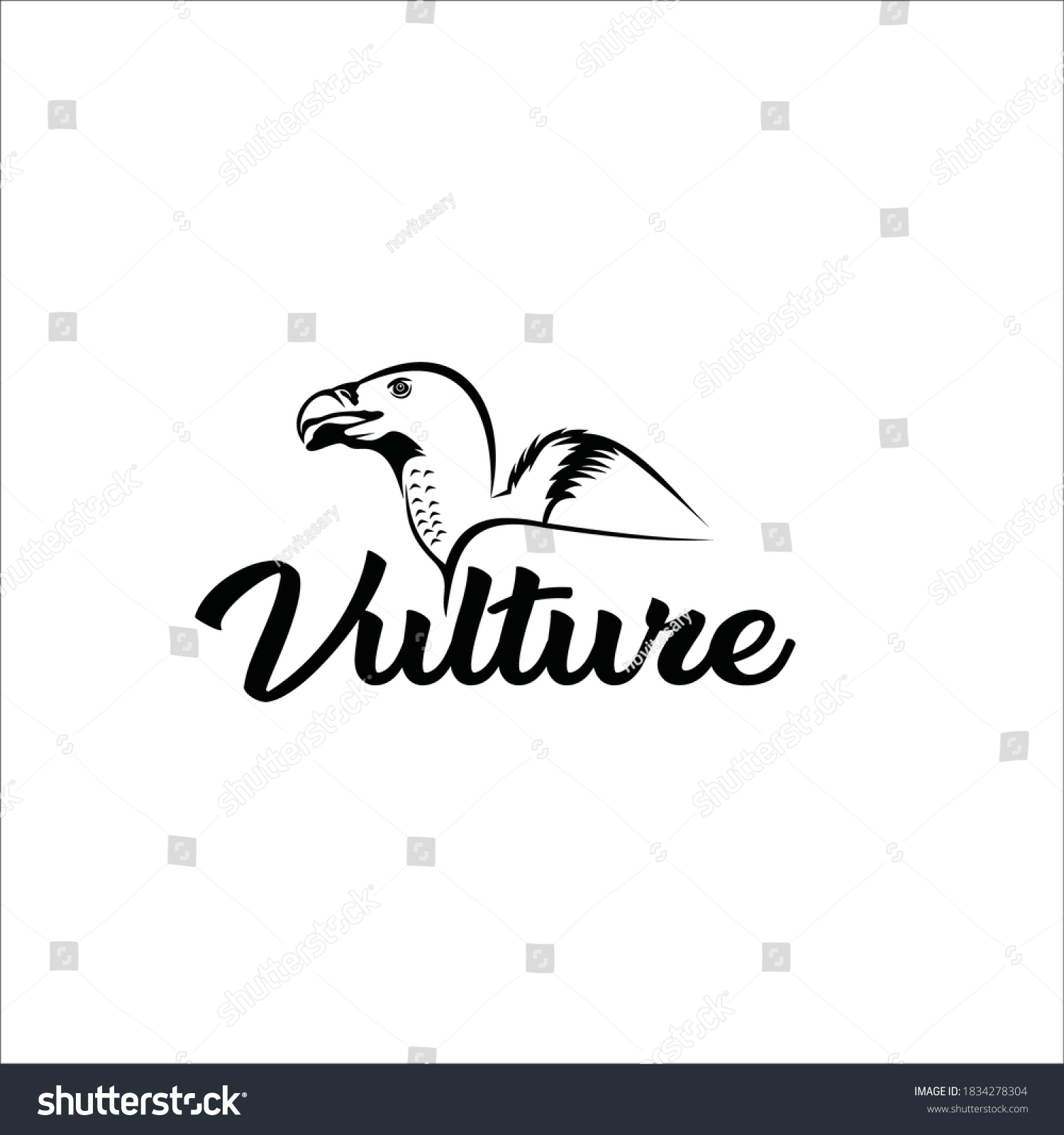 Vulture Logo Design Silhouette Vector 库存矢量图（免版税）1834278304 | Shutterstock