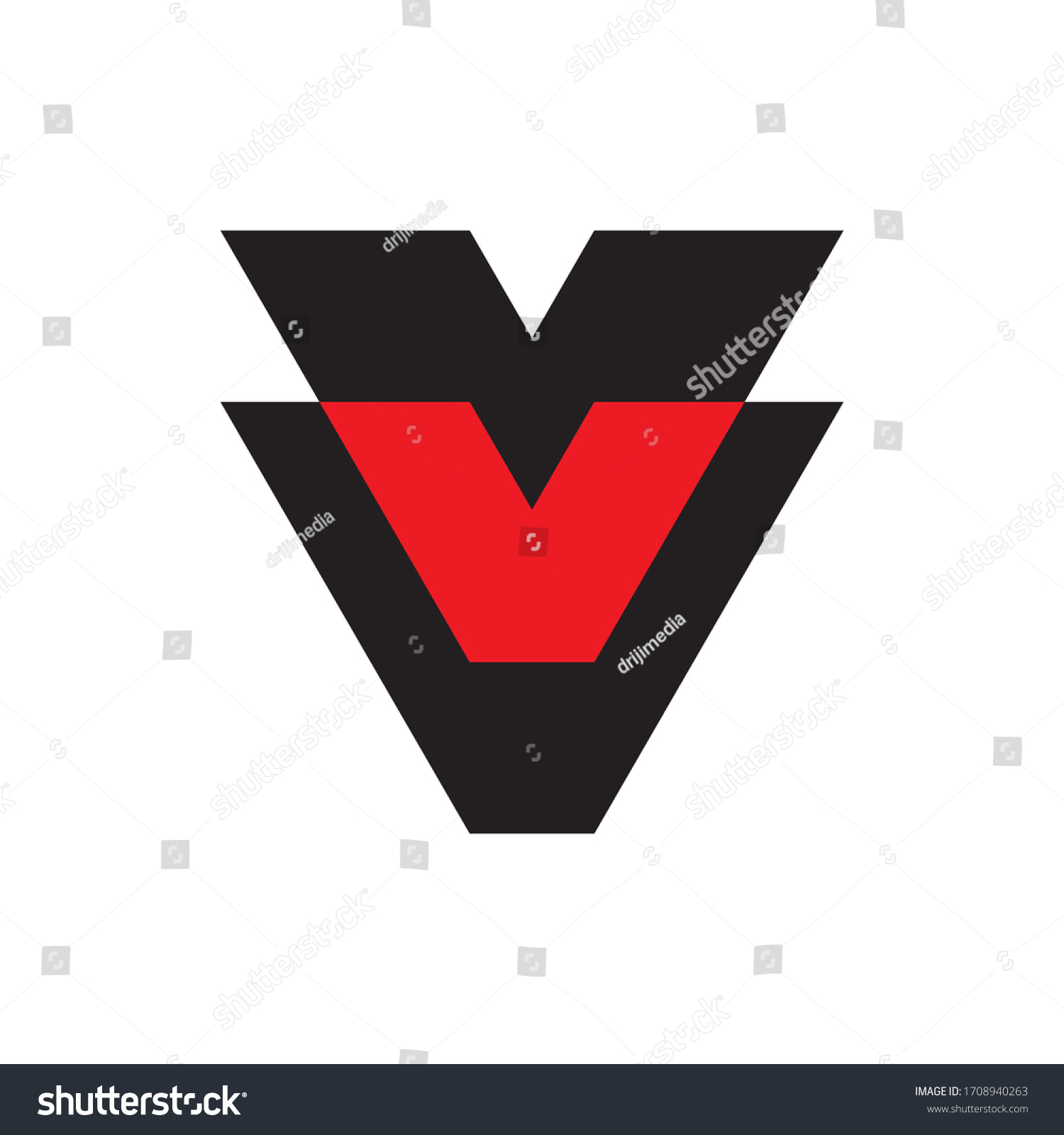 Vv Letter Logo Design Vector Stock Vector (Royalty Free) 1708940263