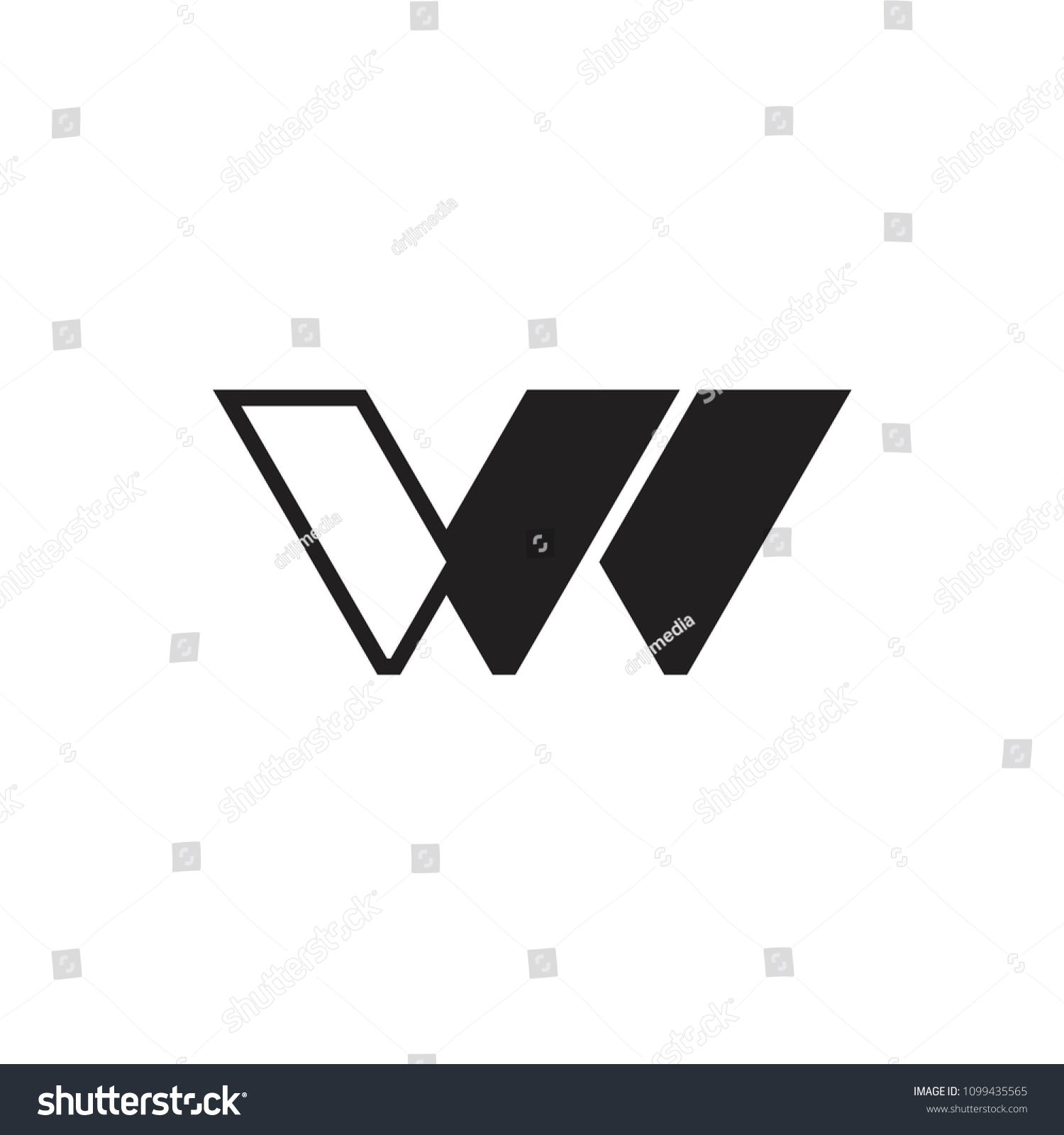 Vw Letter Logo Design Vector Stock Vector (Royalty Free) 1099435565 ...