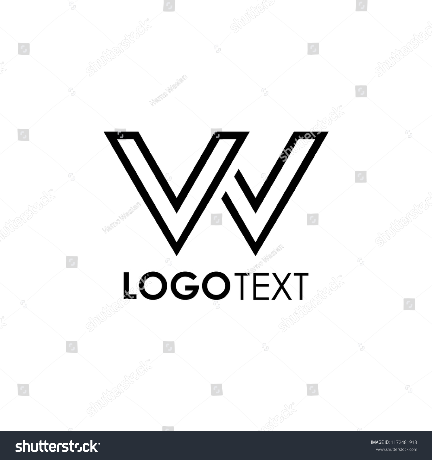 Vw Letter Logo Vector Stock Vector (Royalty Free) 1172481913