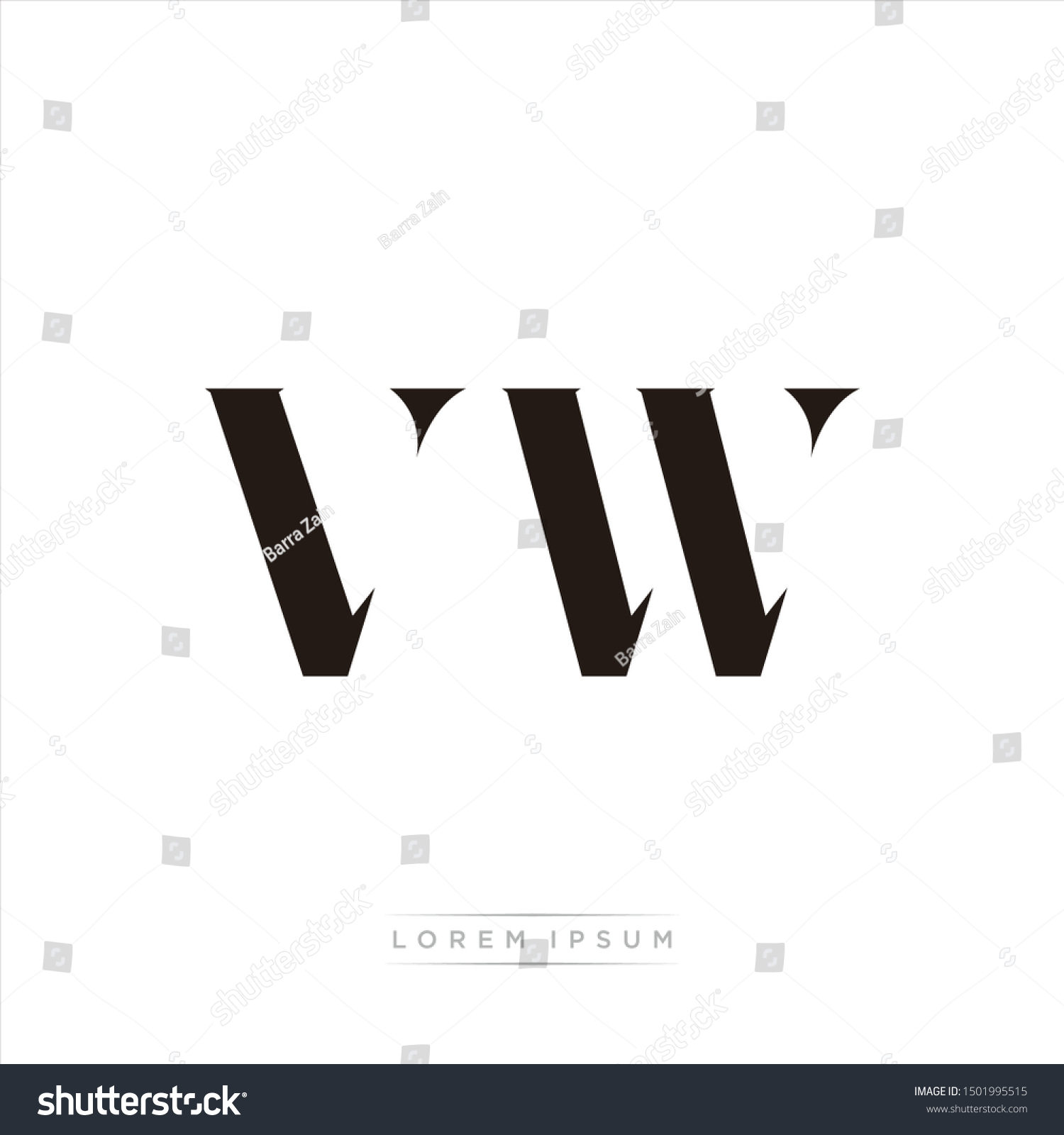 Vw Logo Monogram Isolated On White Stock Vector (Royalty Free ...