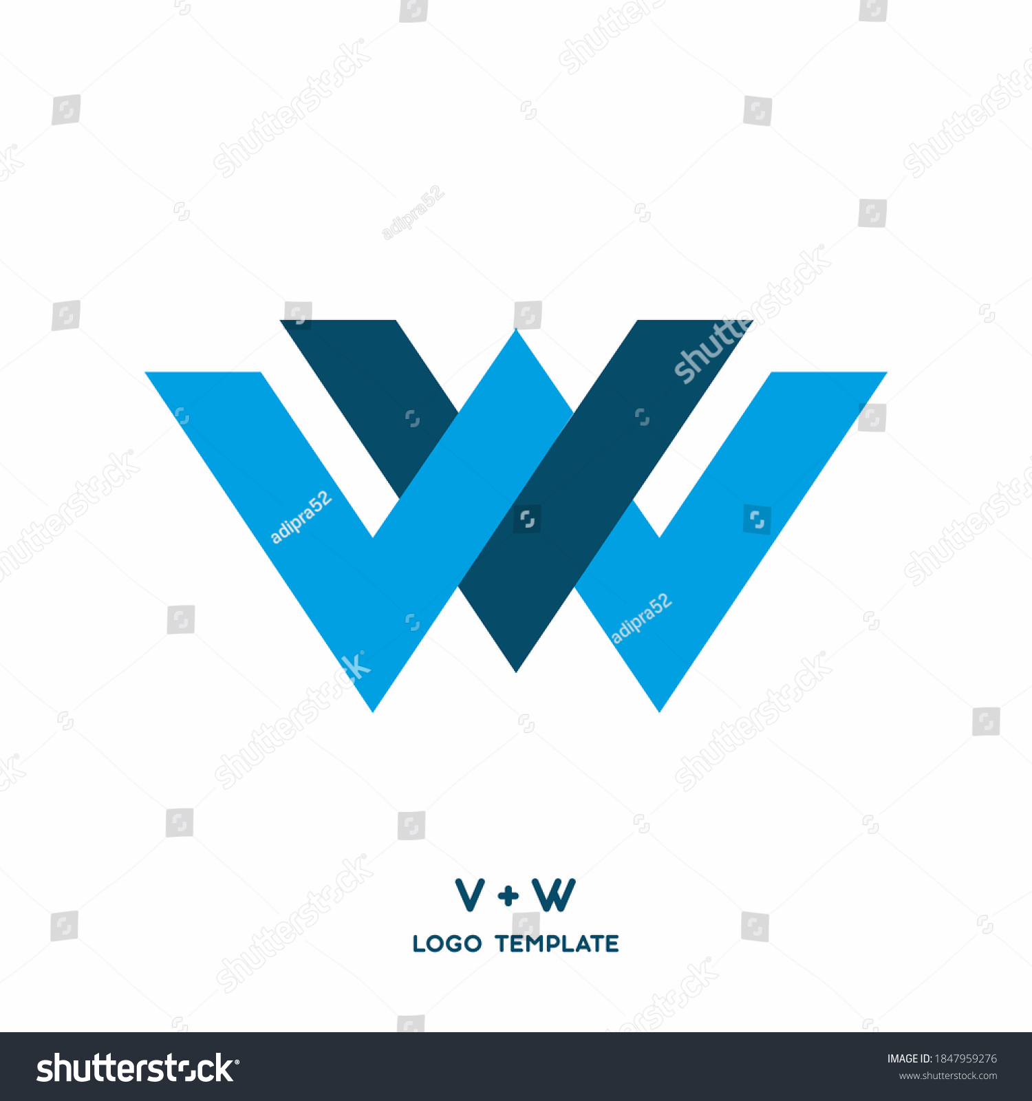 Vw Wv Initial Letter Vector Logo Stock Vector (Royalty Free) 1847959276