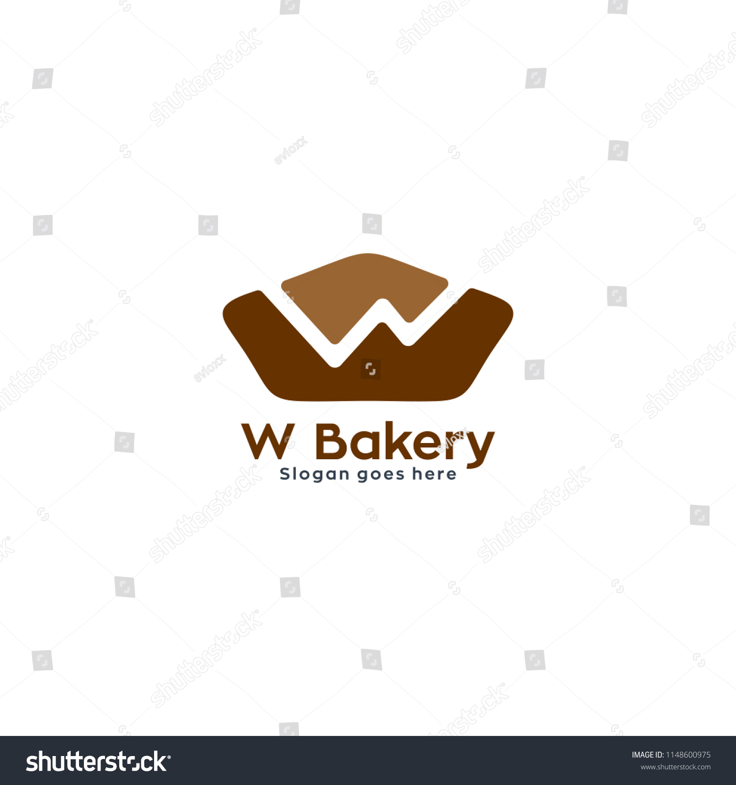 W Bakery Logo Design Template Stock Vector (Royalty Free) 1148600975 ...