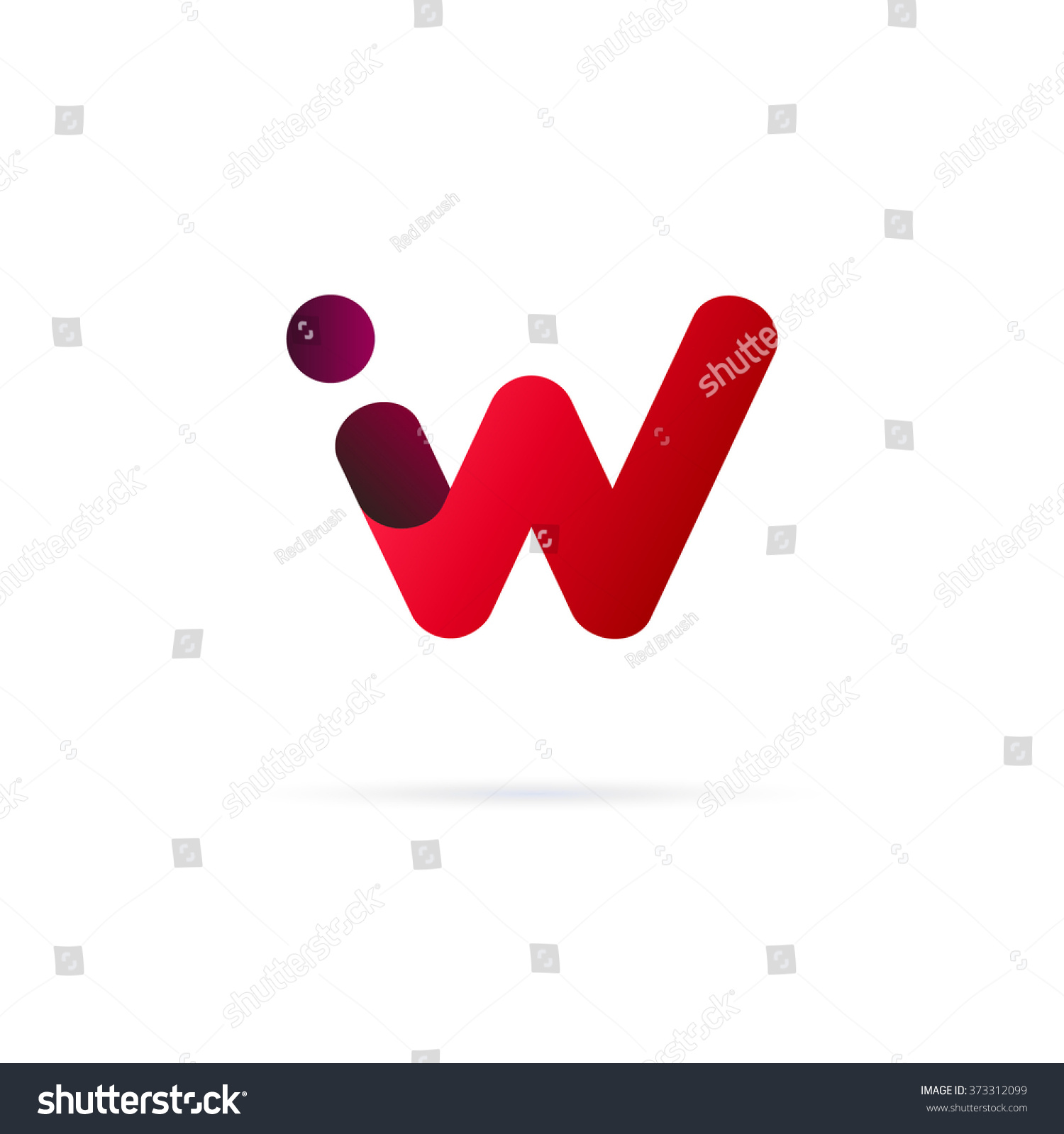 W Letter Red Logo Dot Stock Vector (Royalty Free) 373312099 | Shutterstock