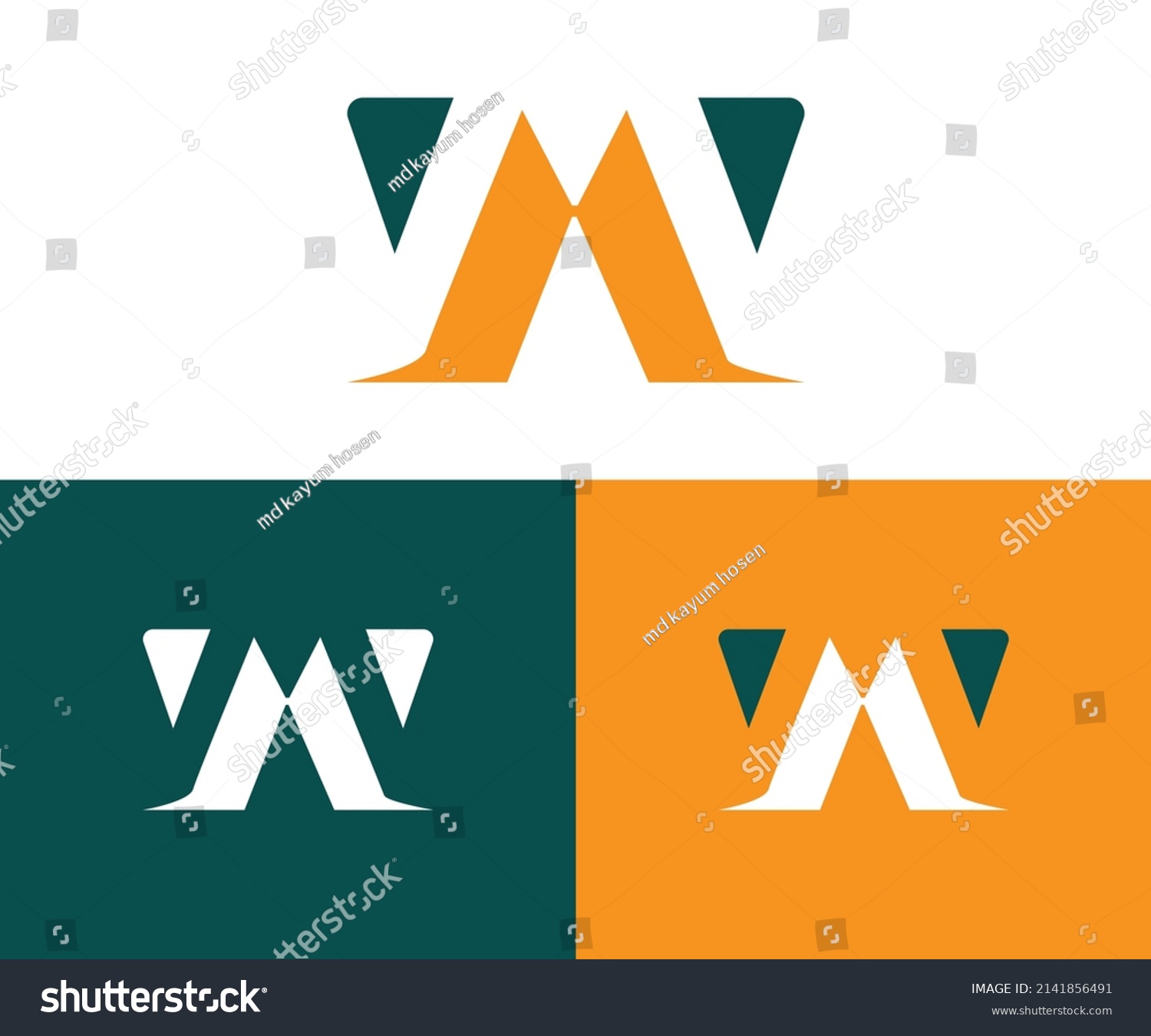 Wa Logo Design Eps Format Stock Vector (Royalty Free) 2141856491