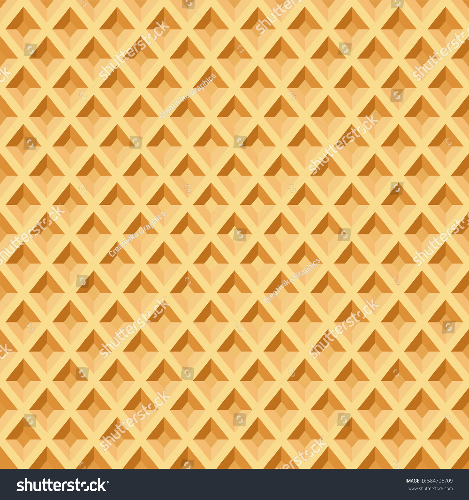 Wafer Seamless Pattern Baked Waffle Background Stock Vector (Royalty ...