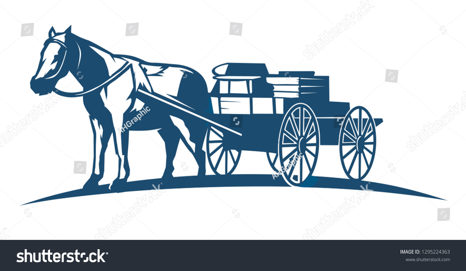 Wagon Illustration Logo Stock Vector (Royalty Free) 1295224363