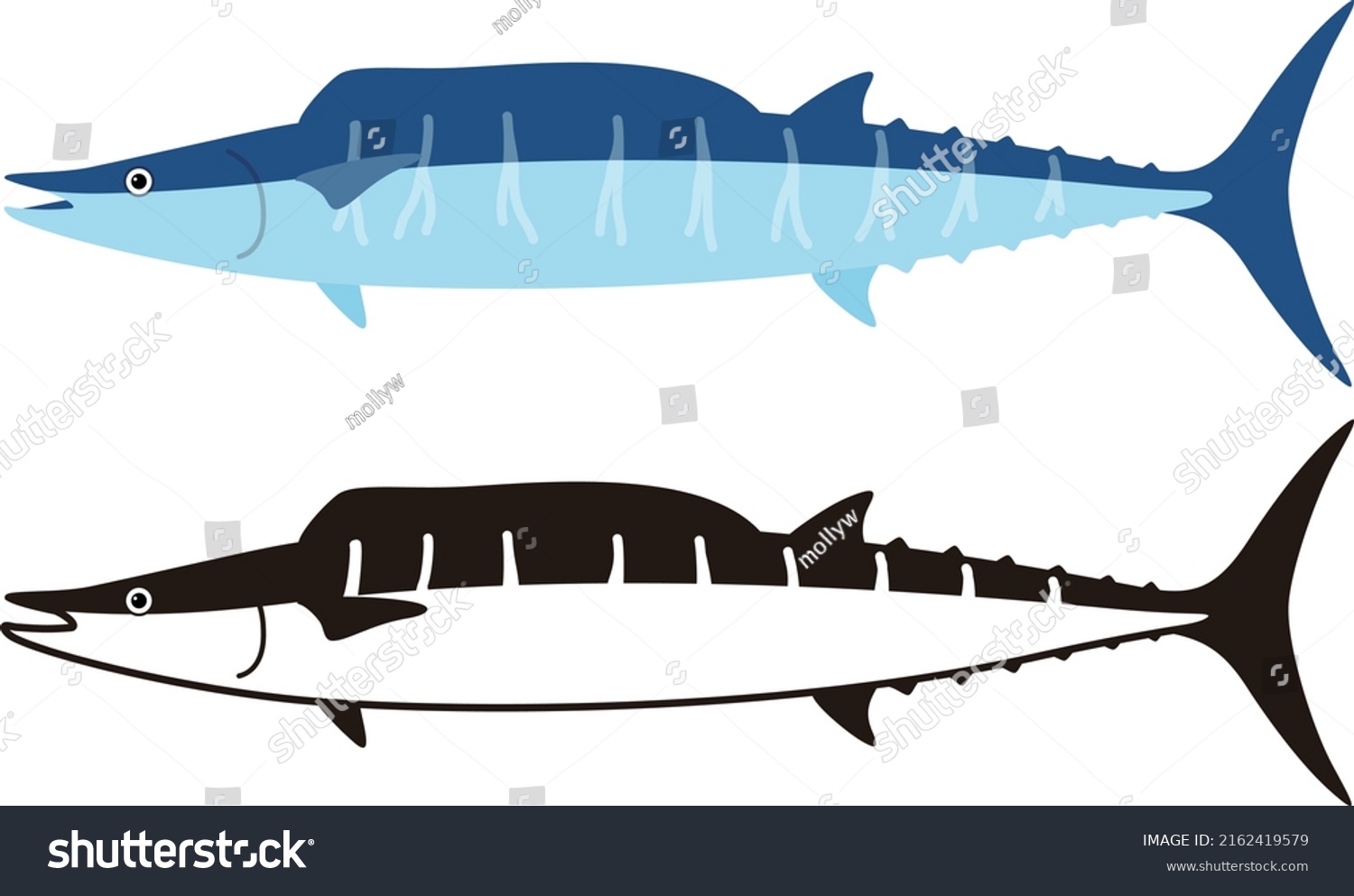 Wahoo Fish Sider View Vector Illustration Stock Vector (Royalty Free ...
