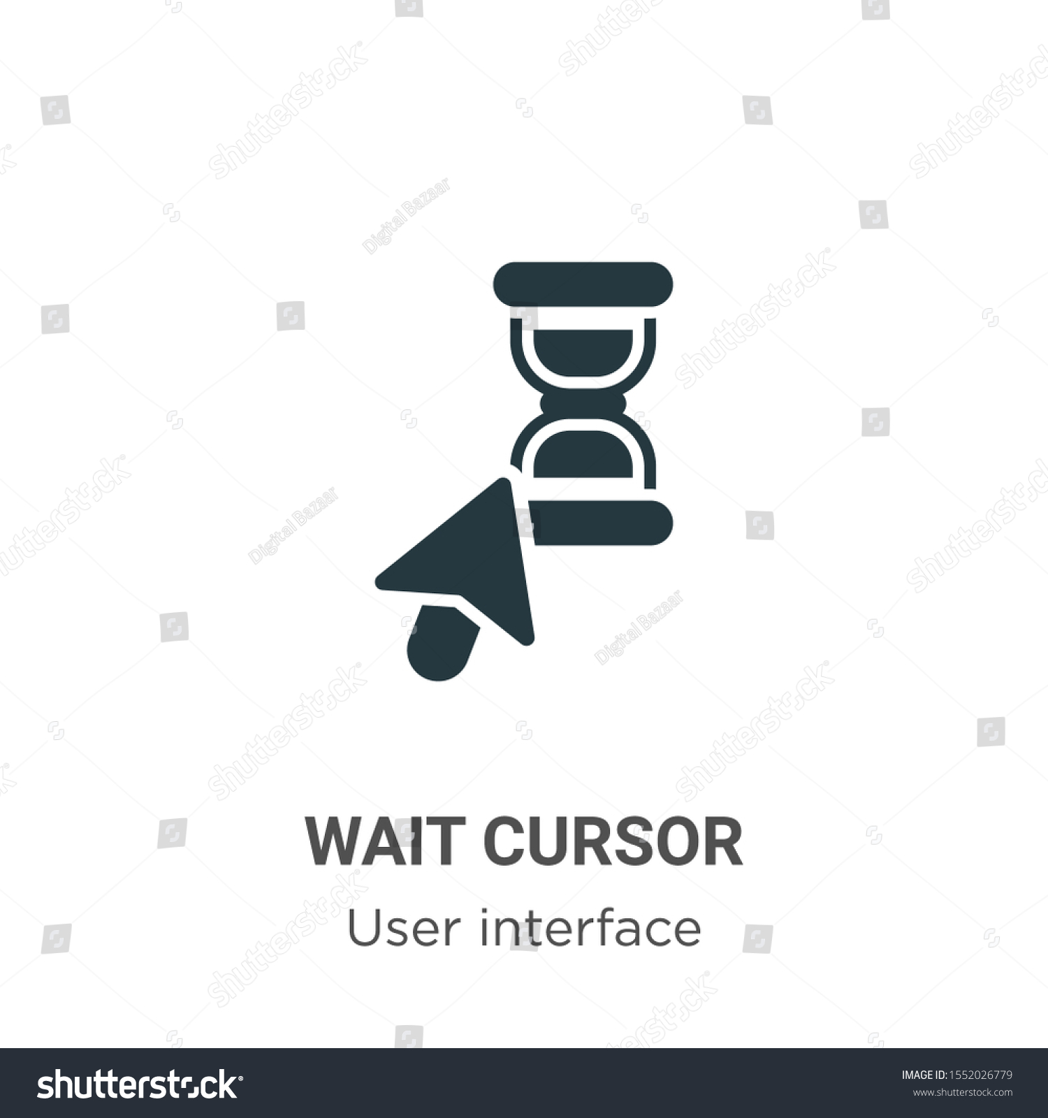 Wait Cursor Vector Icon On White Stock Vector (Royalty Free) 1552026779 ...