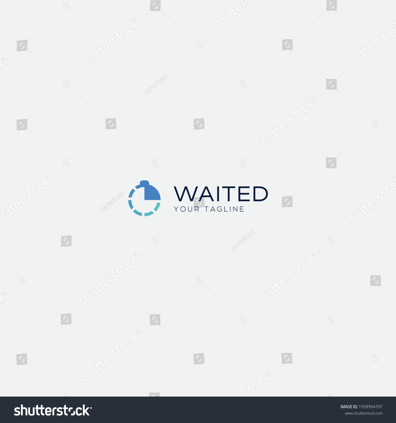 Waited Time Clock Logo Stopwatch Simple Stock Vector (Royalty Free ...