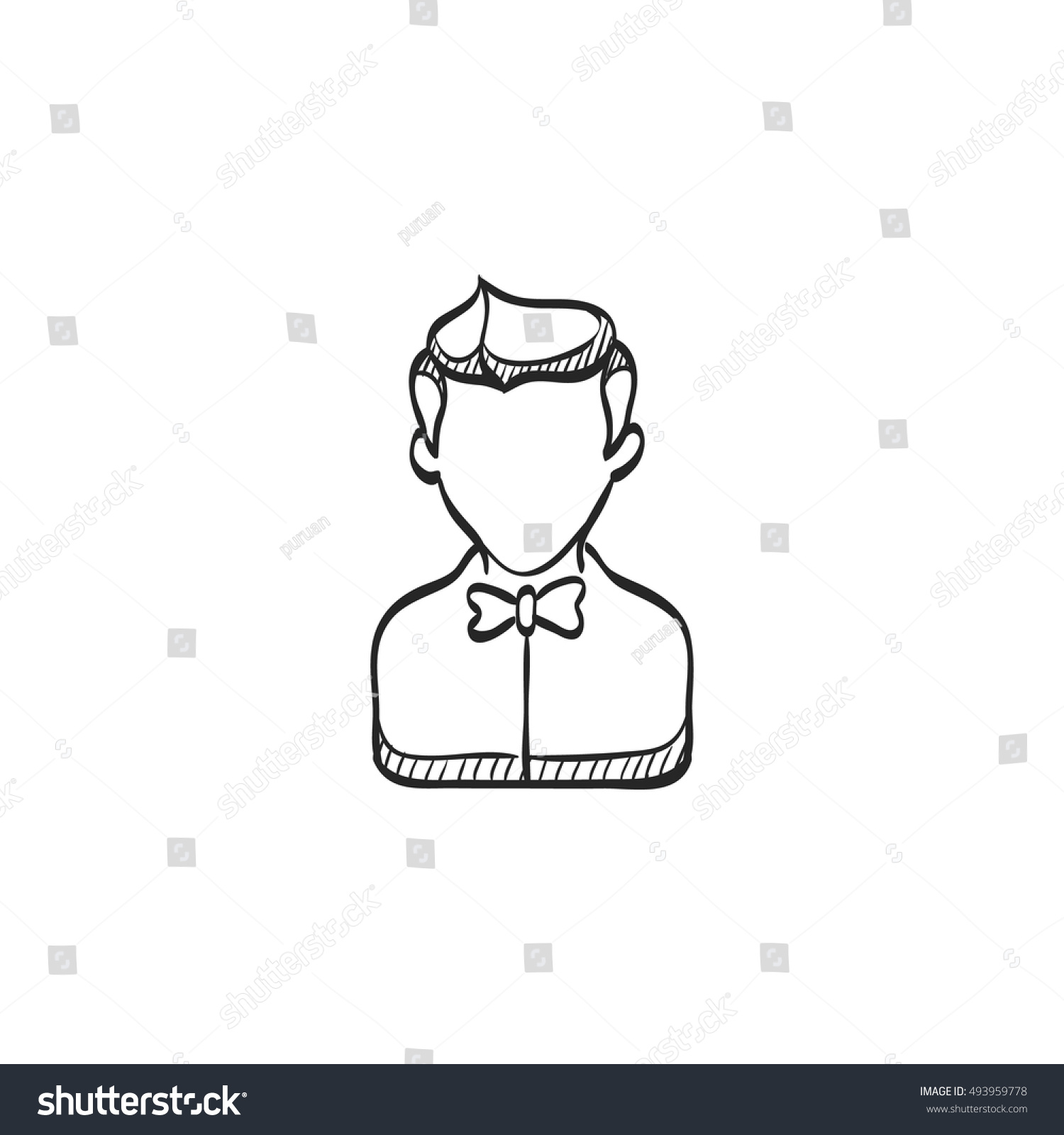 Waiter Avatar Icon Doodle Sketch Lines Stock Vector (Royalty Free ... Waiter Avatar Icon Doodle Sketch Lines Stock Vector (Royalty Free ...