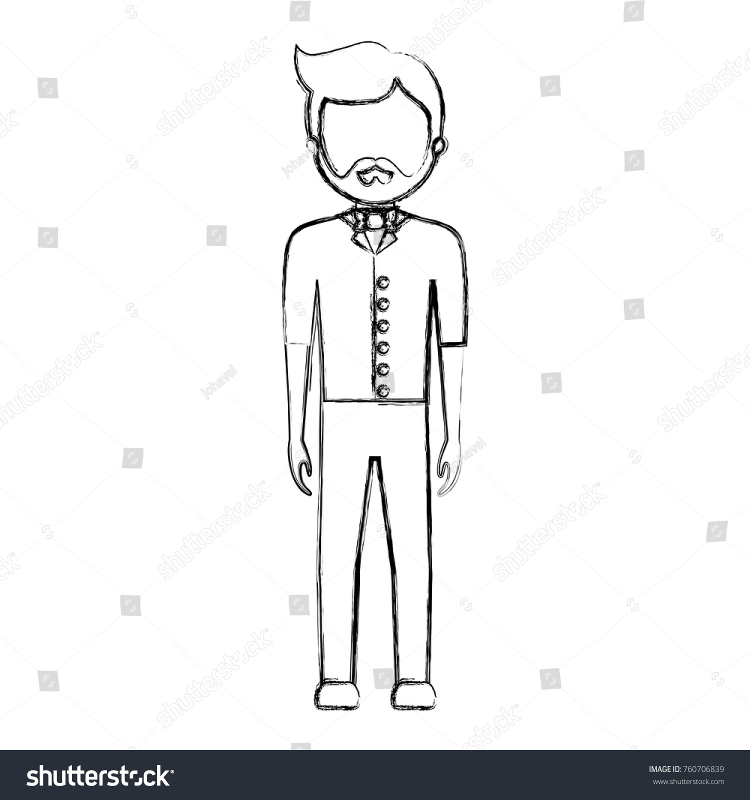 Waiter Man Vector Illustration Stock Vector (Royalty Free) 760706839