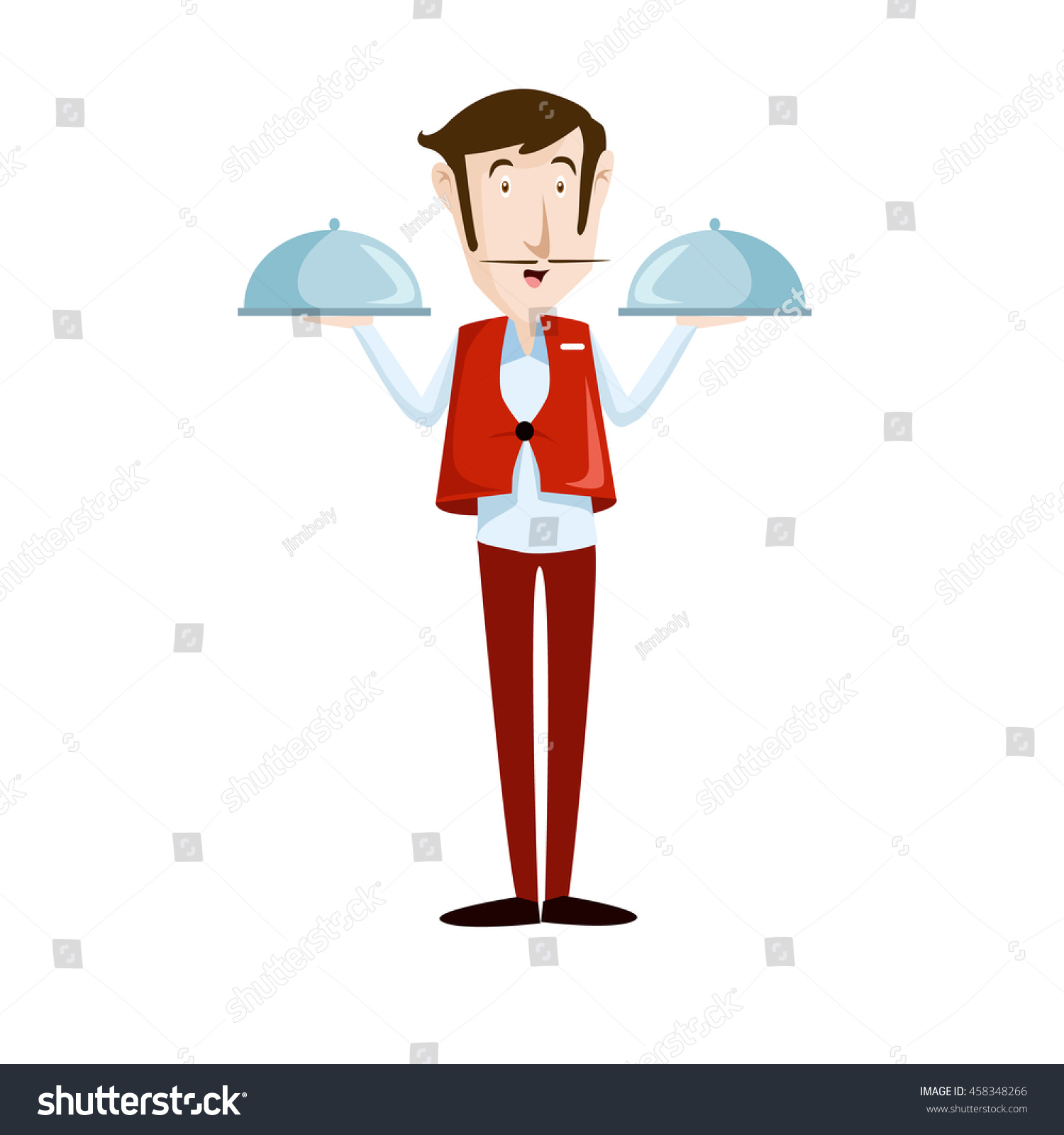 Waiter Restaurant Serving Menu Vector Character Stock Vector 458348266 ...