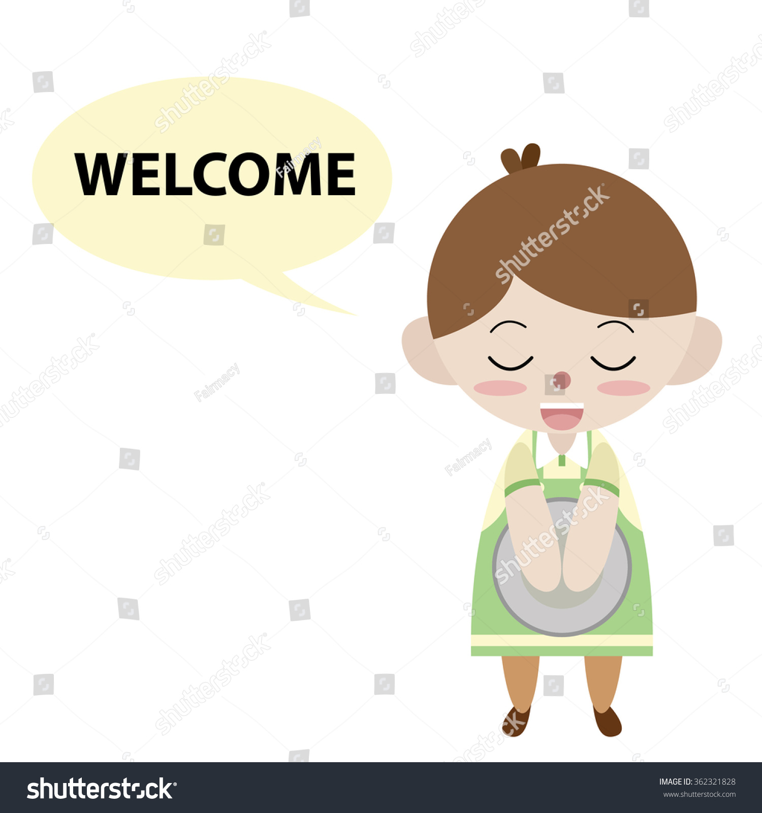Waiter Speak Welcome Cartoon Vector Stock Vector (Royalty Free ...