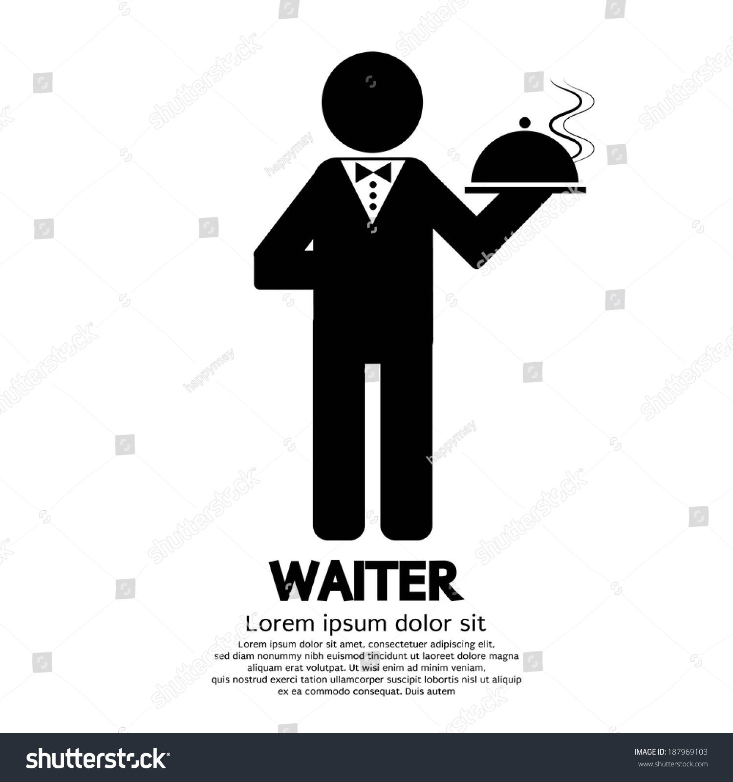Waiter Vector Illustration Stock Vector (Royalty Free) 187969103
