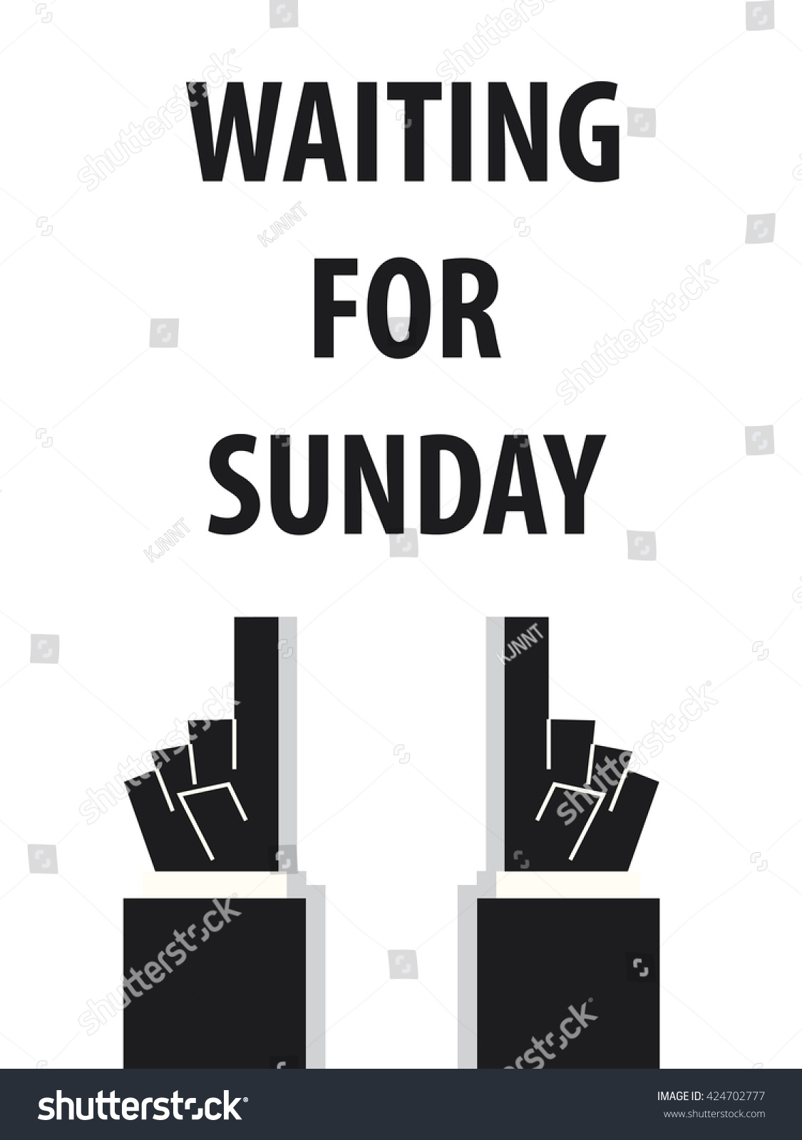 Waiting Sunday Typography Vector Illustration Stock Vector (Royalty ...