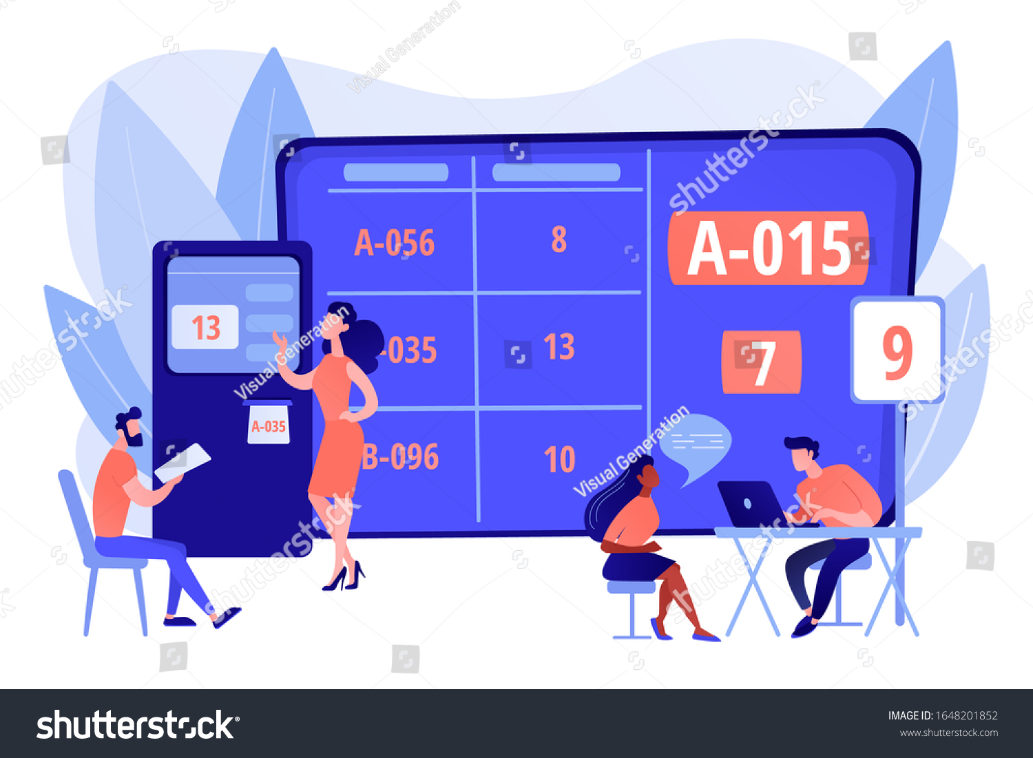 Waiting Room Ticket System Customer Management Stock Vector (Royalty ...