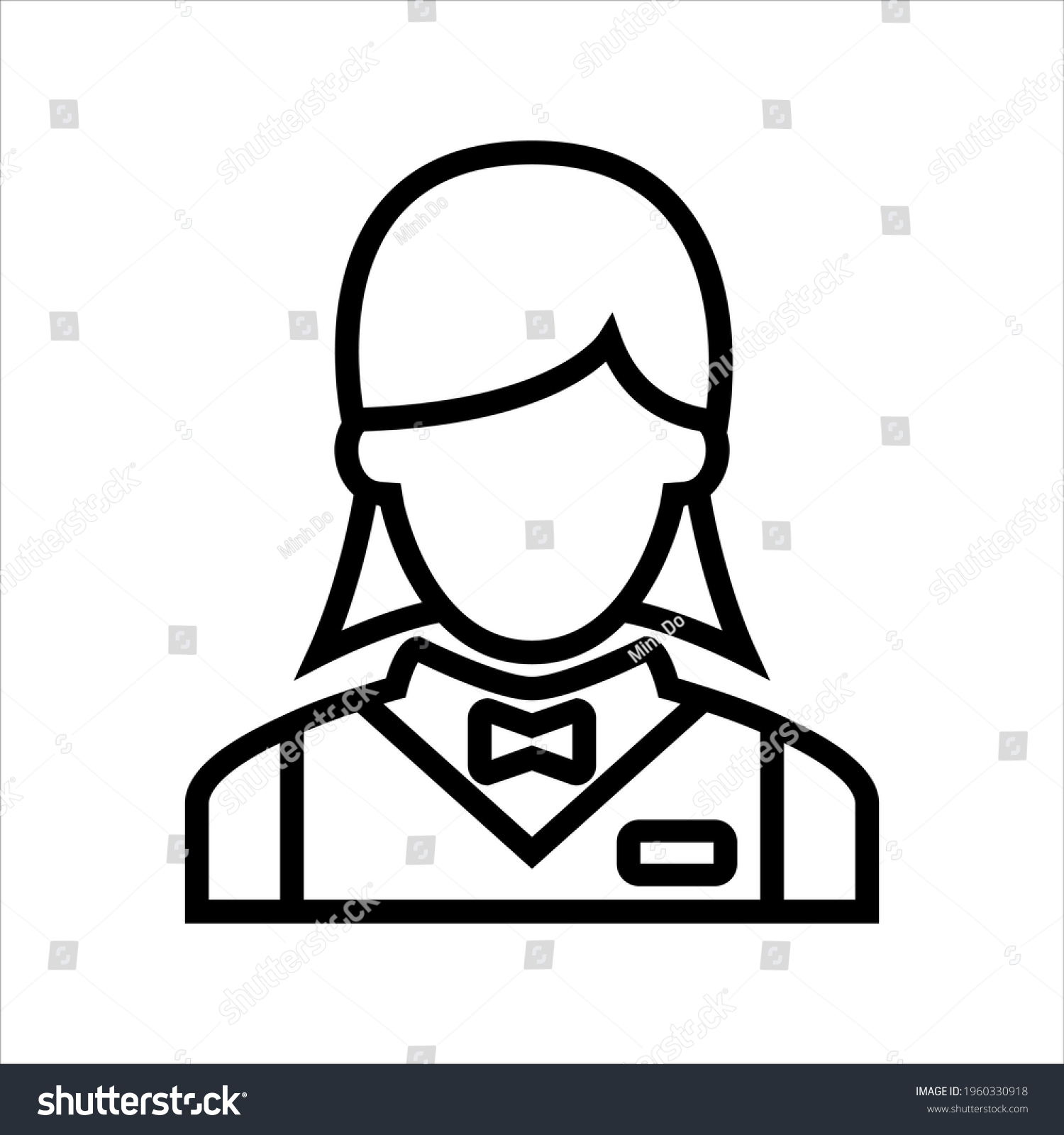 Waitress Vector Icon Symbol Design Stock Vector (Royalty Free ...