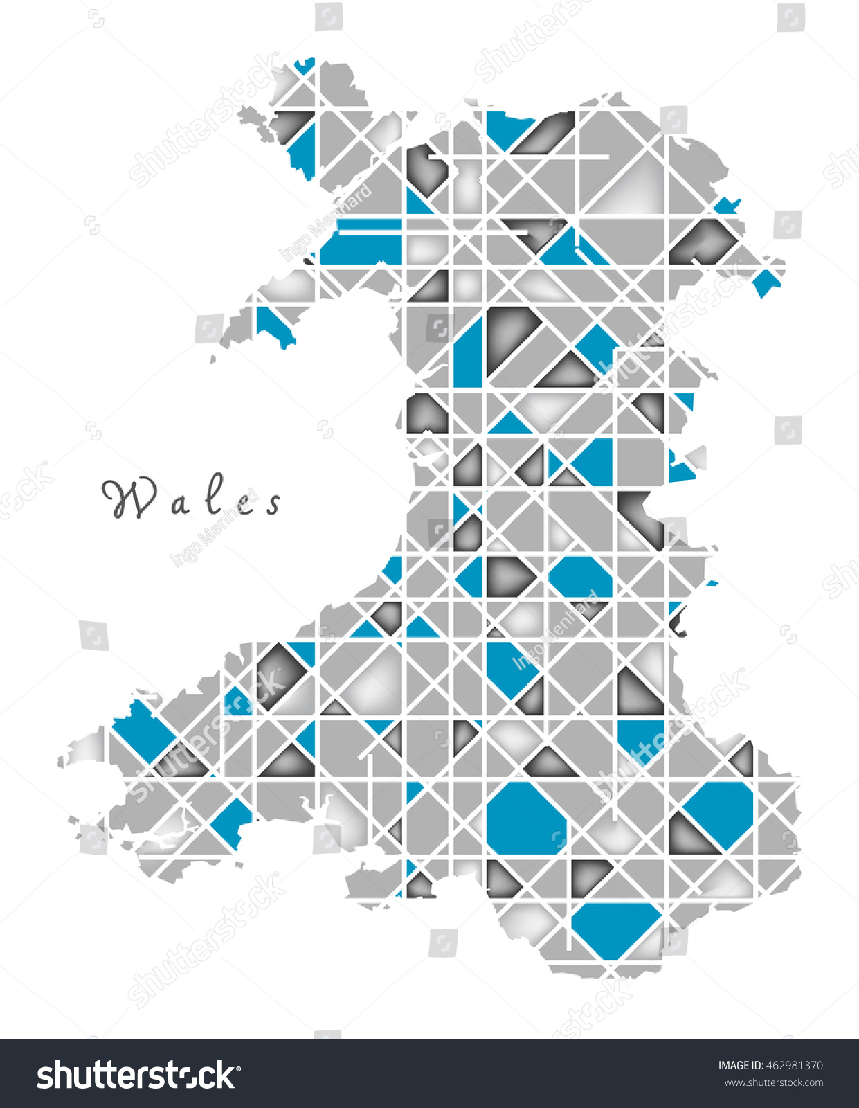 Wales Map Crystal Style Artwork Stock Vector (Royalty Free) 462981370 ...