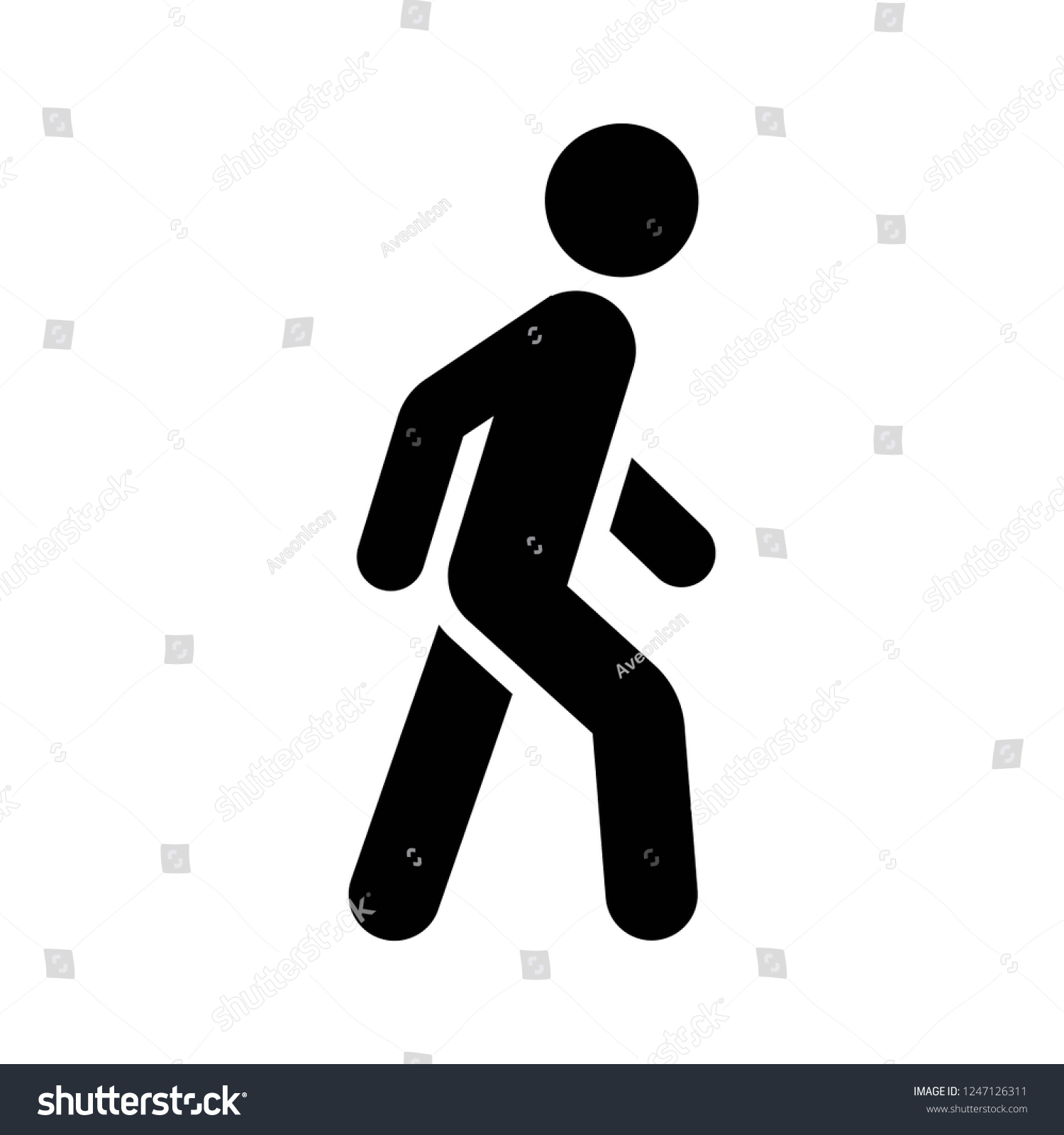 Walk Icon Vector On White Background Stock Vector (Royalty Free) 1247126311