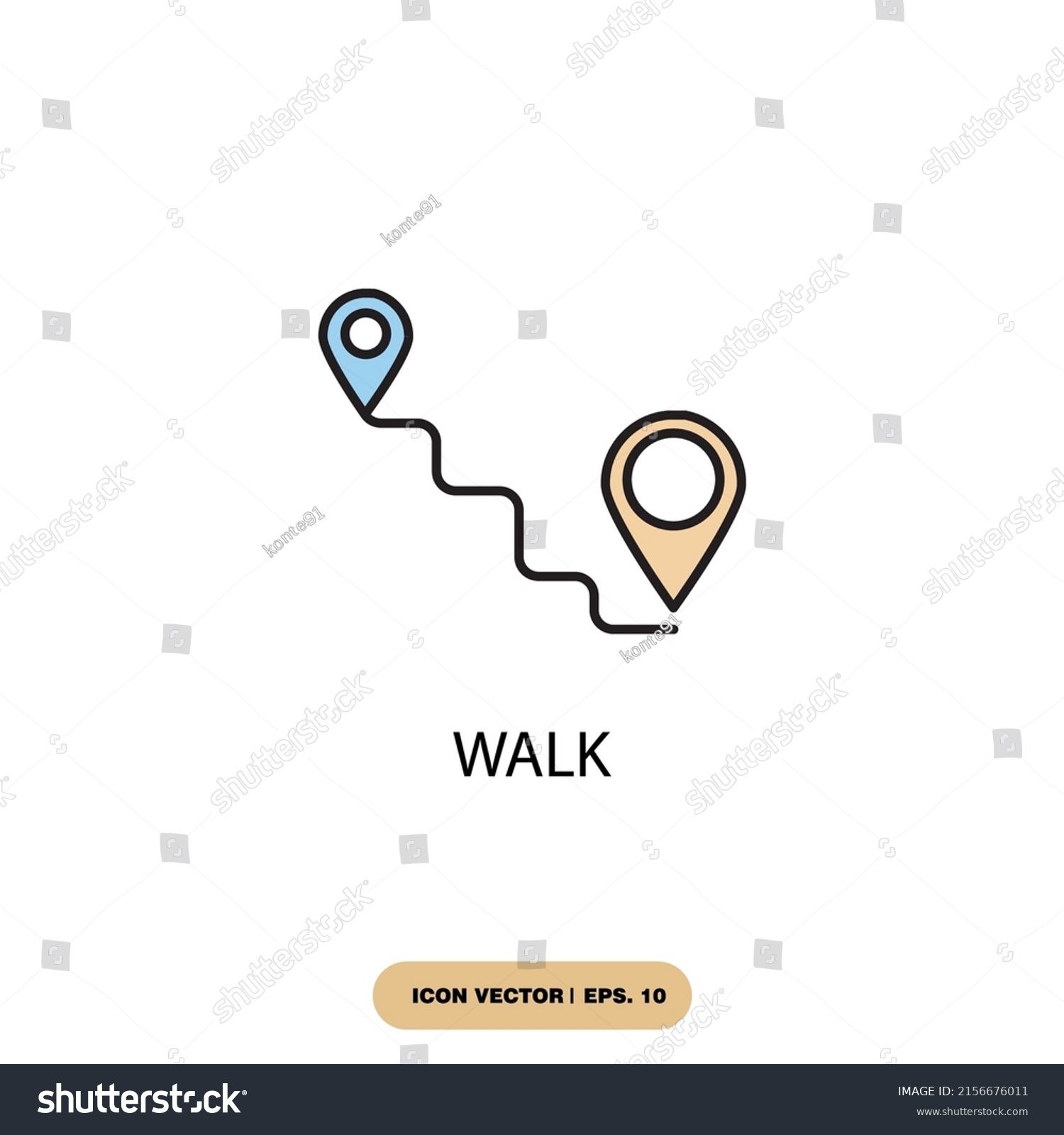 Walk Icons Symbol Vector Elements Infographic Stock Vector (Royalty ...