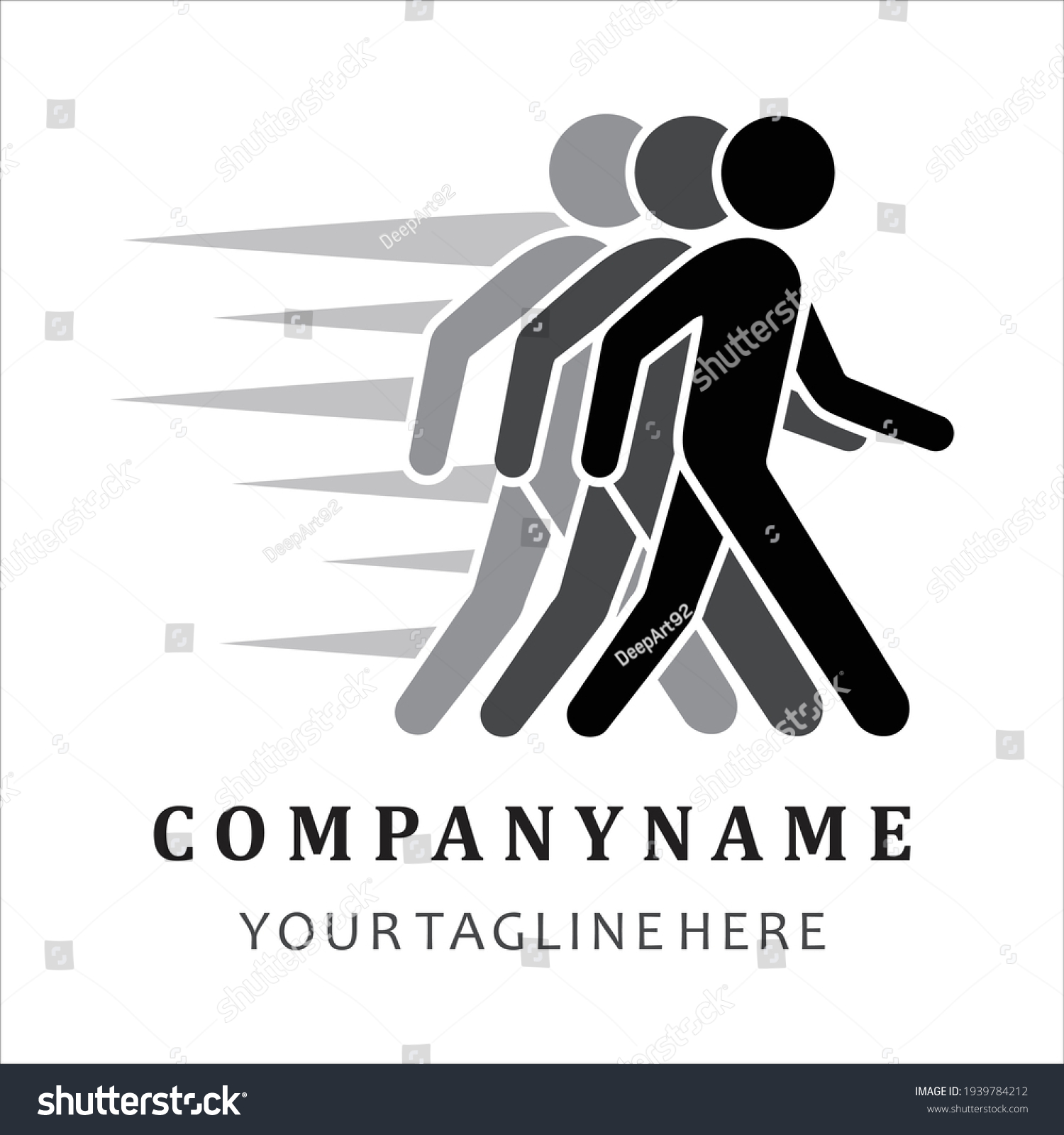 Walk Logo Design Vector Eps10 Stock Vector (Royalty Free) 1939784212