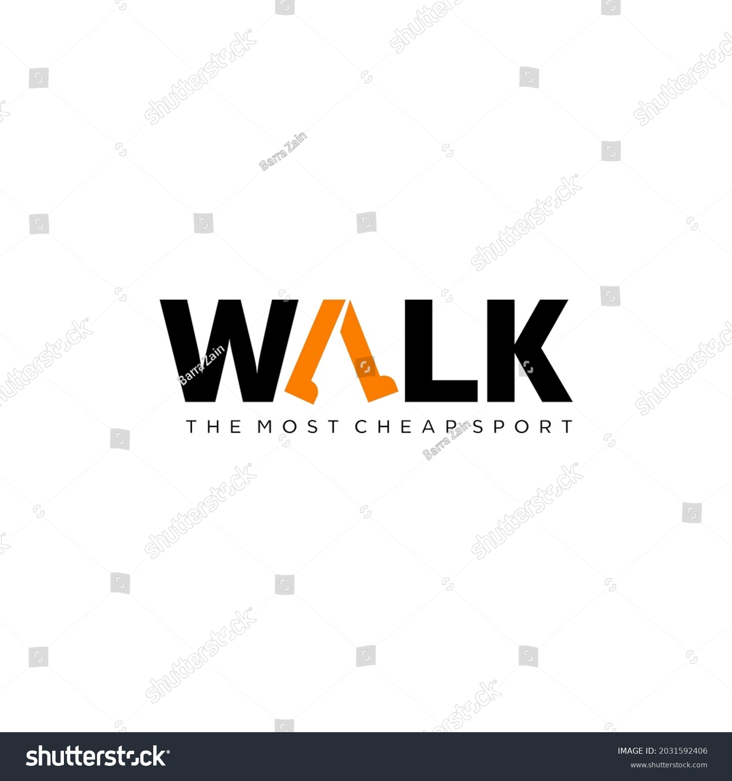 Walk Logo Negative Space Design Vector Stock Vector (Royalty Free ...