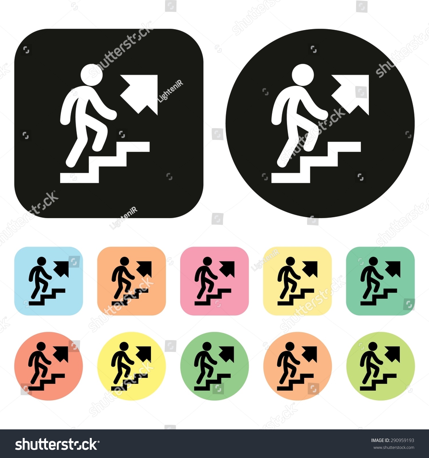Walk Stairs Icon Vector Stock Vector (Royalty Free) 290959193