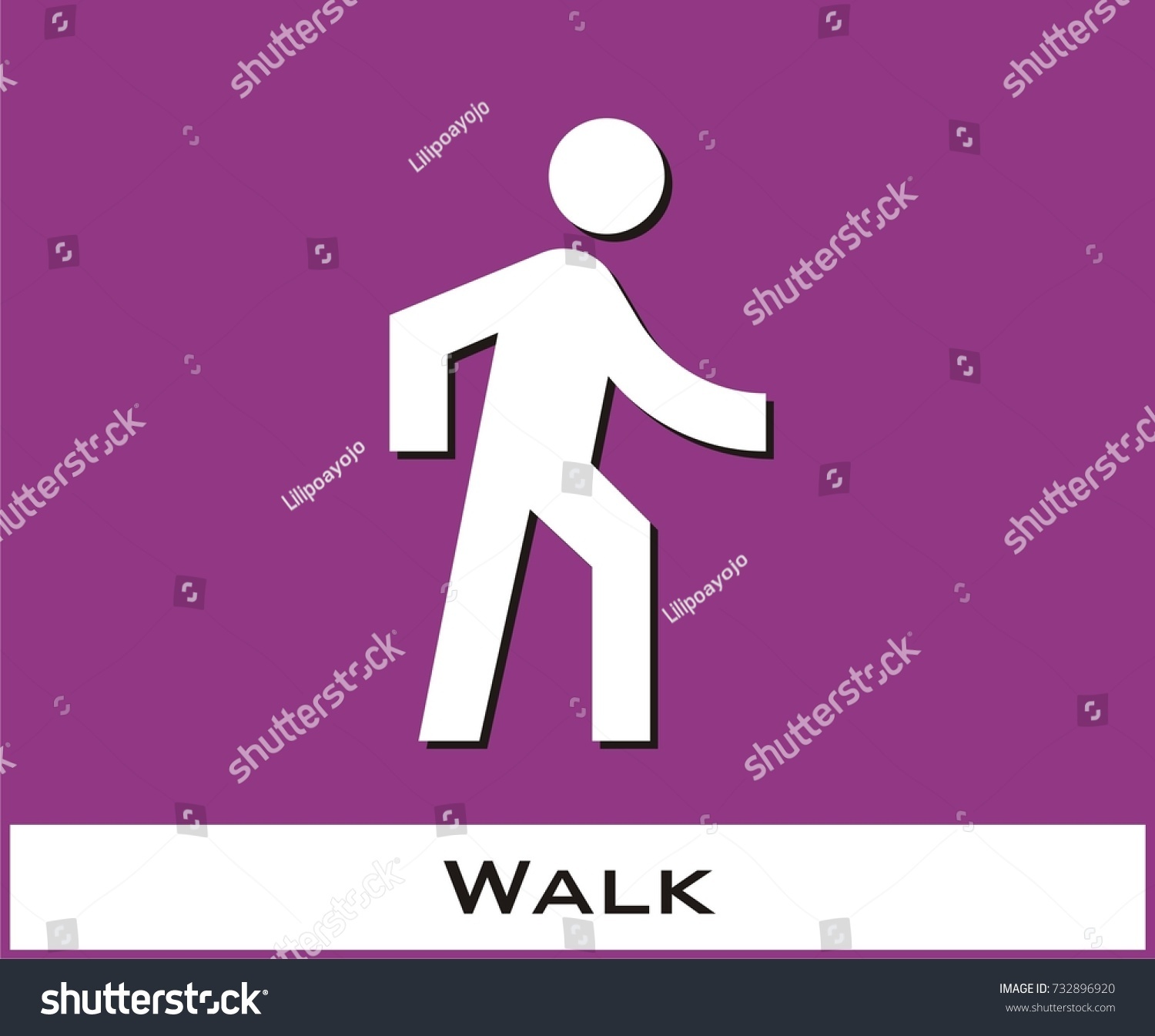 Walk Vector Icon: vector de stock (libre de regalías) 732896920 ...