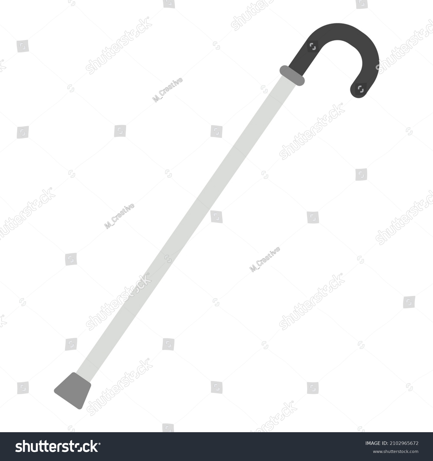 Walking Cane Flat Clipart Vector Illustration Stock Vector (Royalty ...