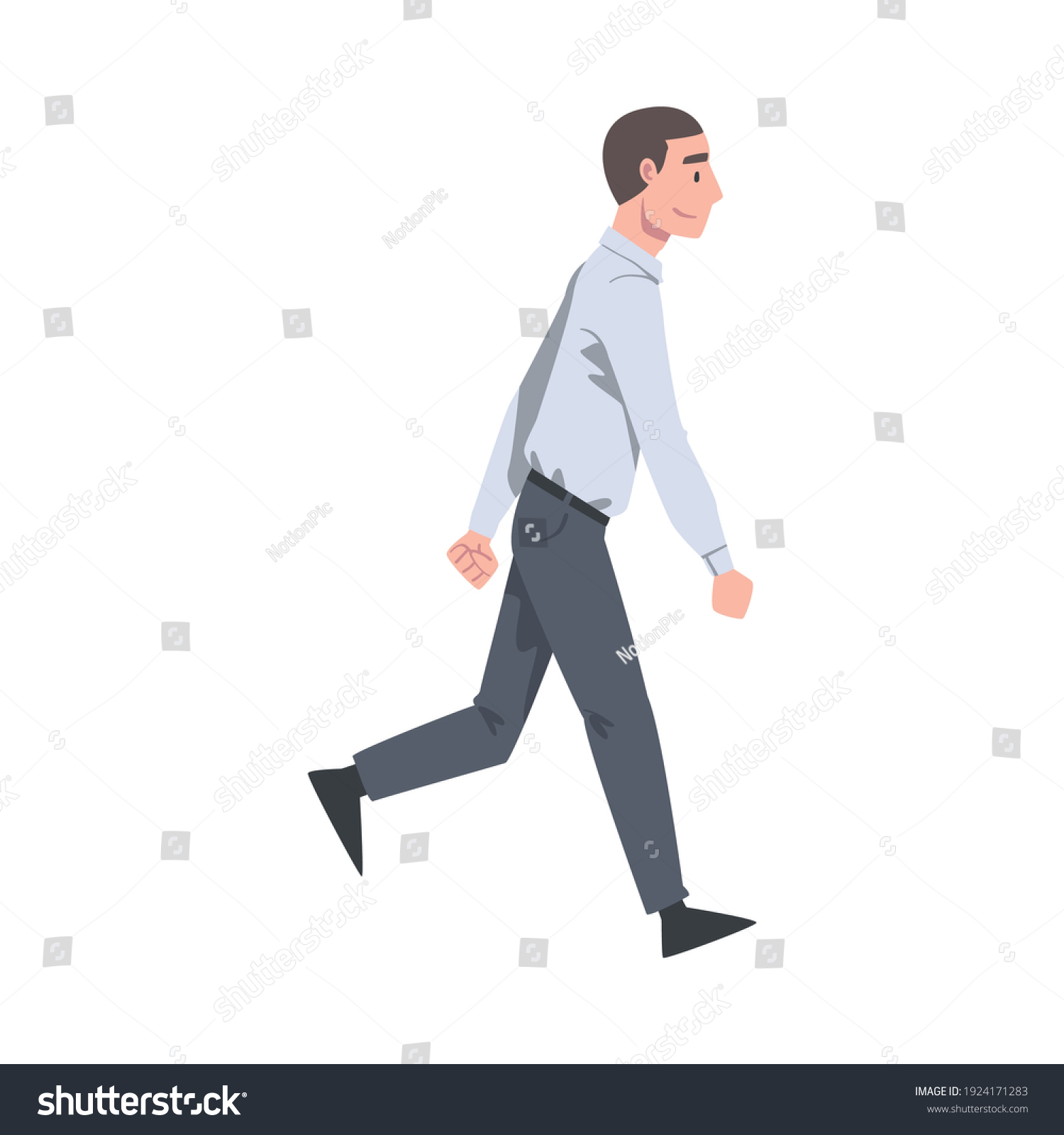 Walking Man Character Taking Steps Forward Stock Vector (Royalty Free ...