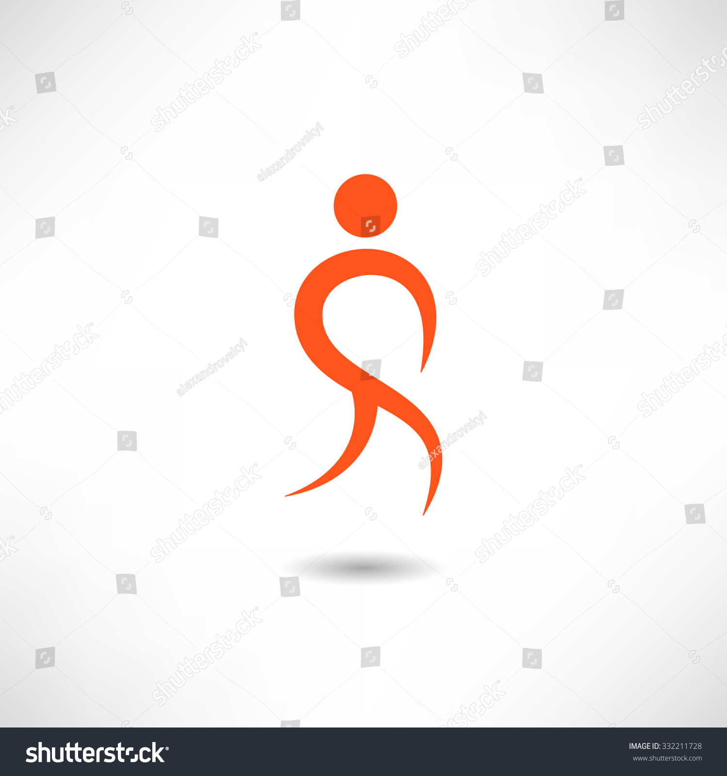 Walking Man Icon Stock Vector (Royalty Free) 332211728