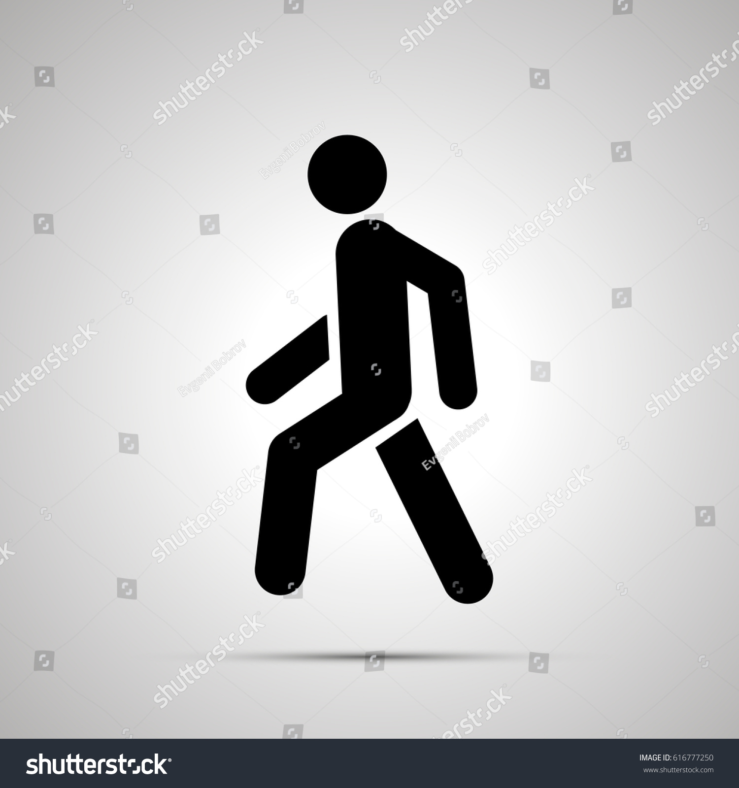 Walking Man Simple Black Icon Shadow Stock Vector (Royalty Free) 616777250