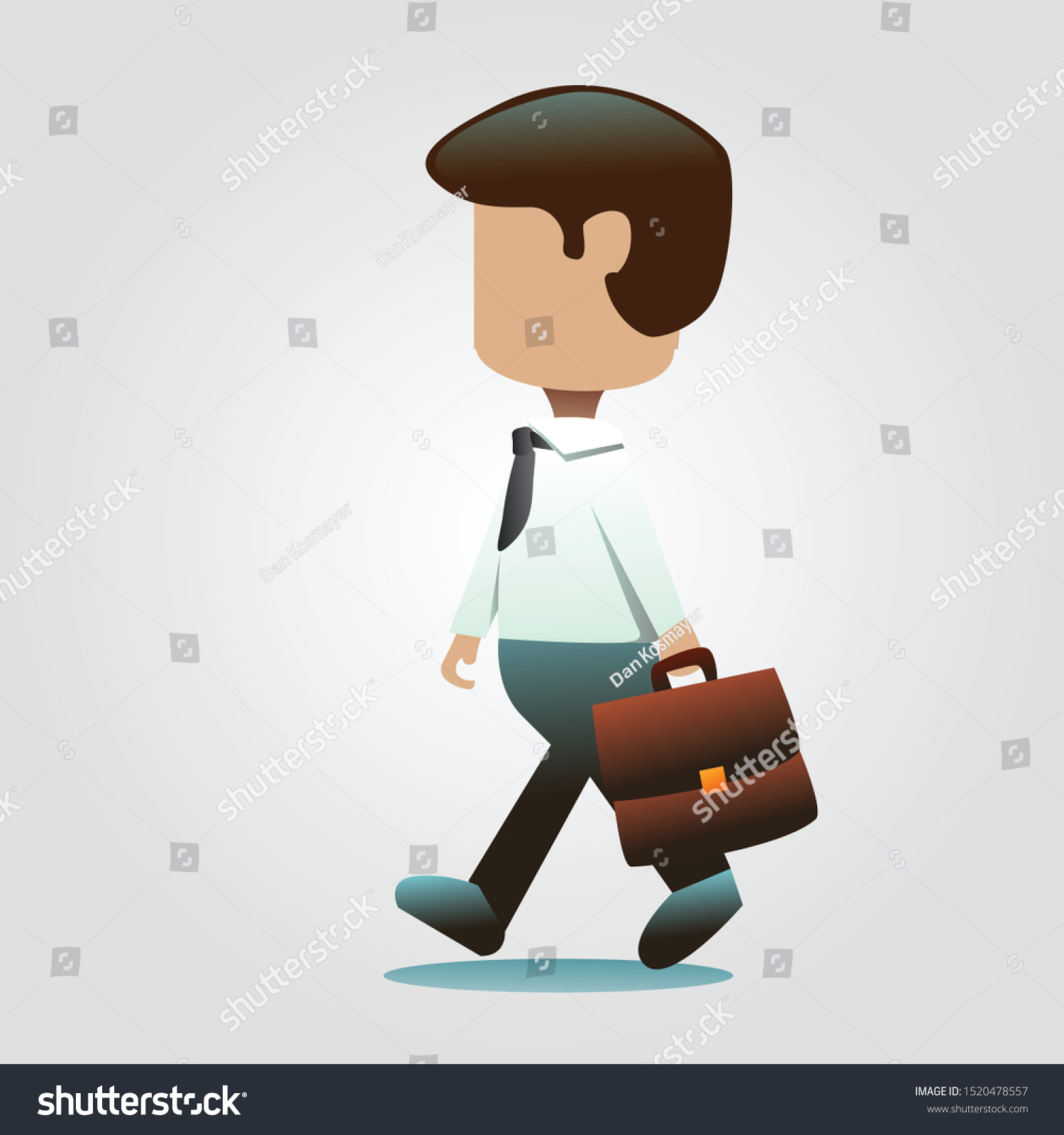 Walking Office Worker Vector Illustration Stock Vector (Royalty Free ...